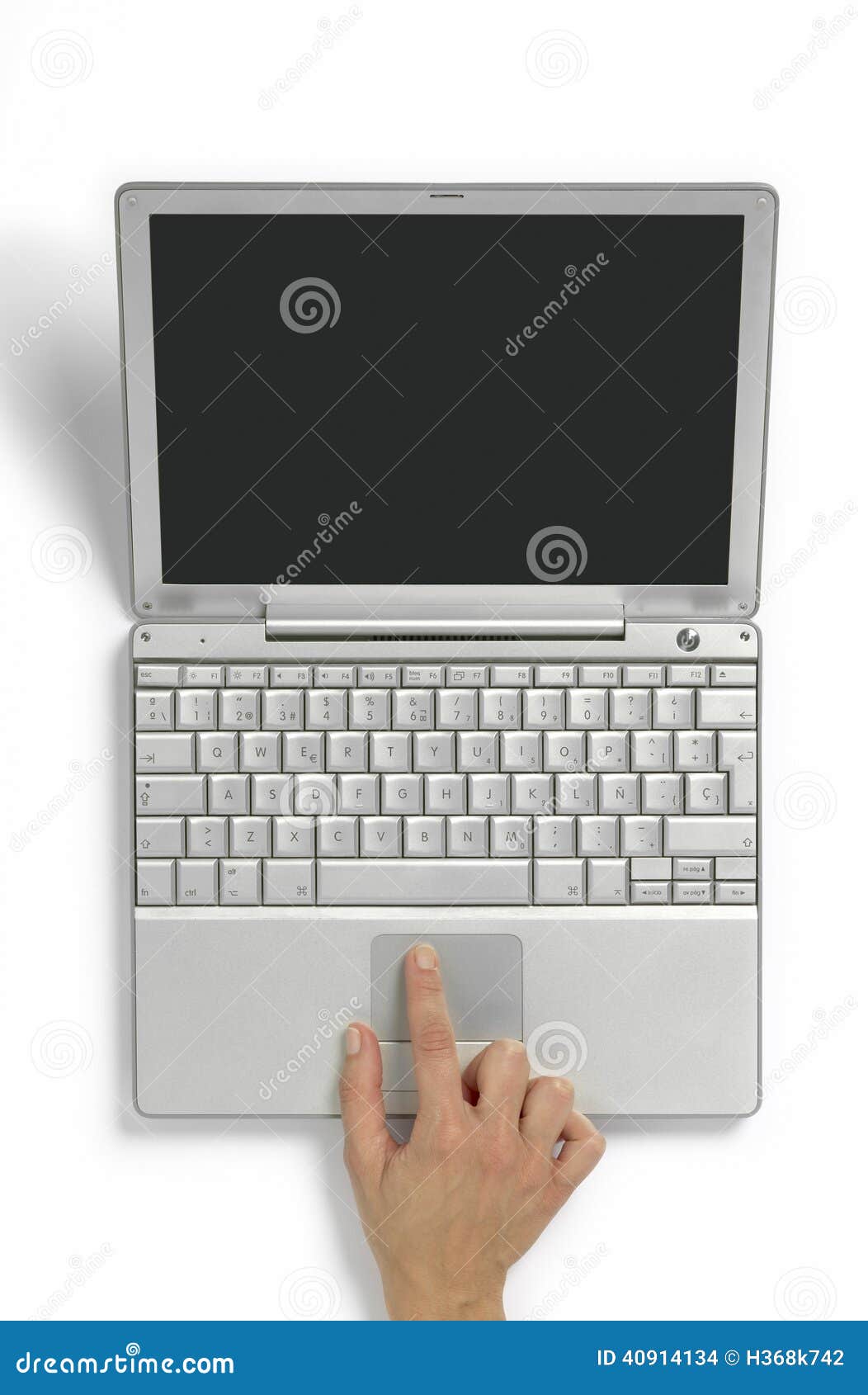 Notebook with Hand Isolated on White Stock Photo - Image of hand ...
