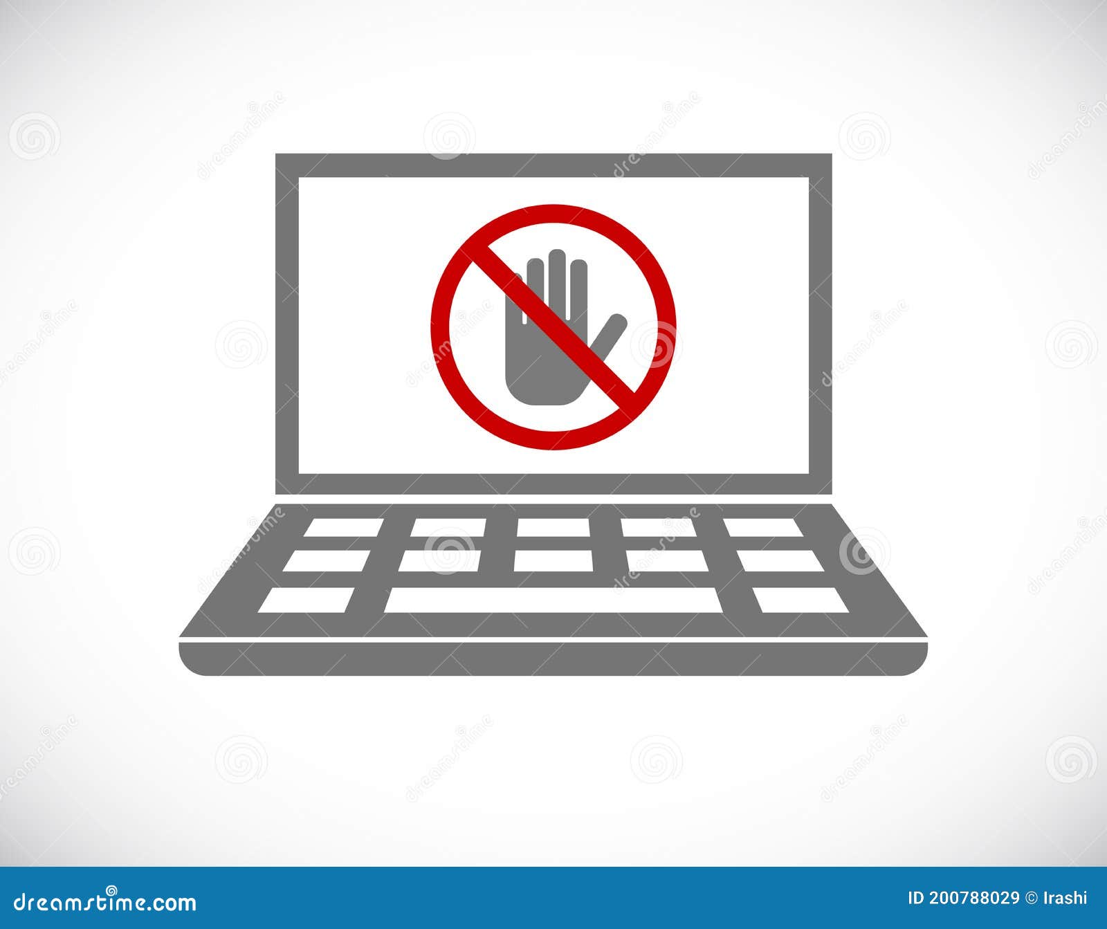 Notebook with Hand Stop Sign Stock Vector - Illustration of smart, palm ...