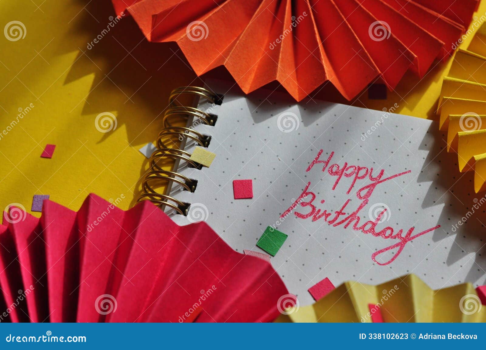 Notebook with Happy Birthday Write Stock Illustration - Illustration of ...