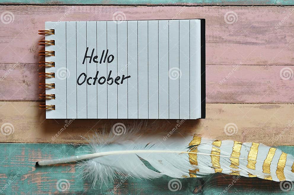 Hello october write stock image. Image of hello, parquet - 357725569