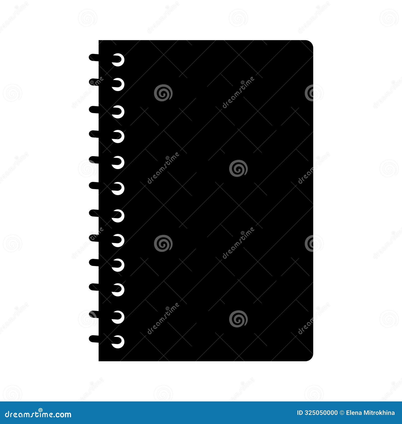 The Notebook Icon. the Black Silhouette of the Notebook. a Subject for ...
