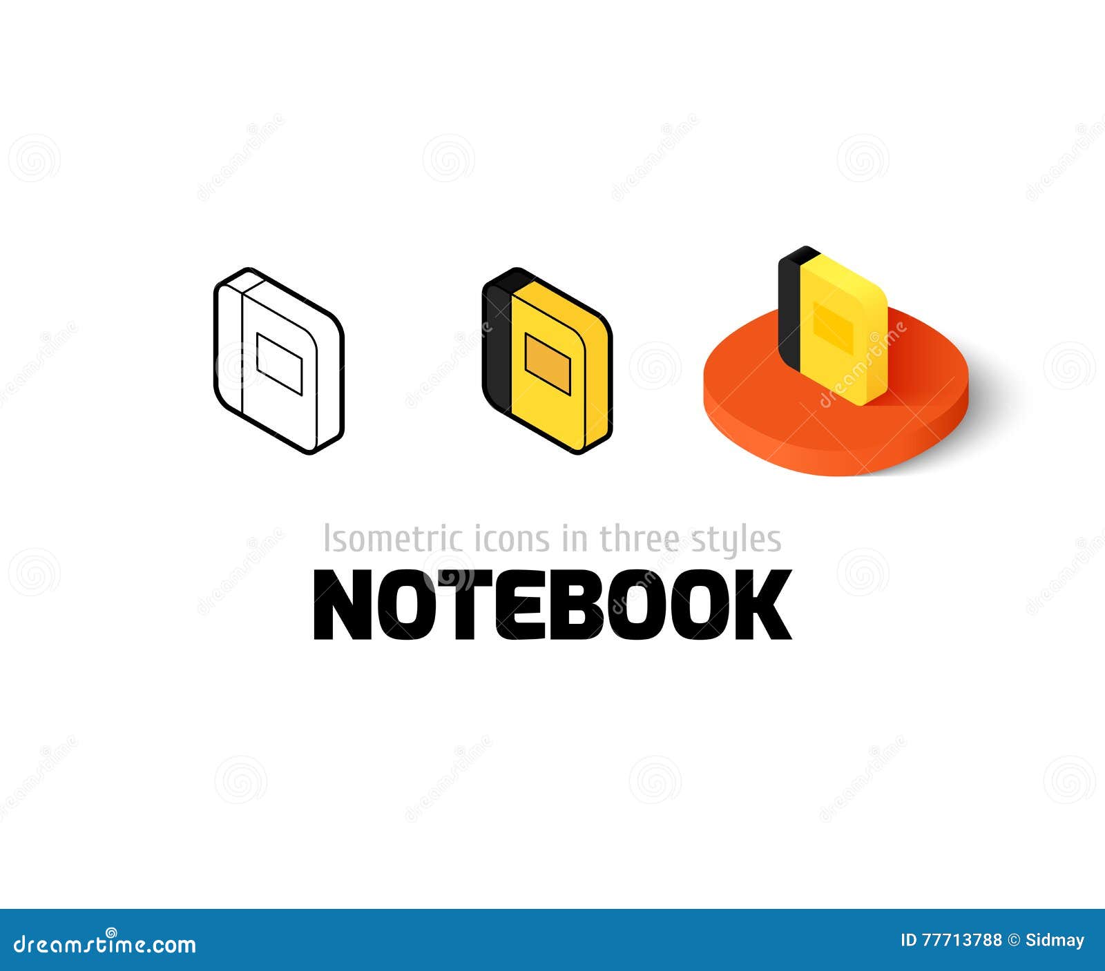 Notebook Icon in Different Style Stock Vector - Illustration of ...