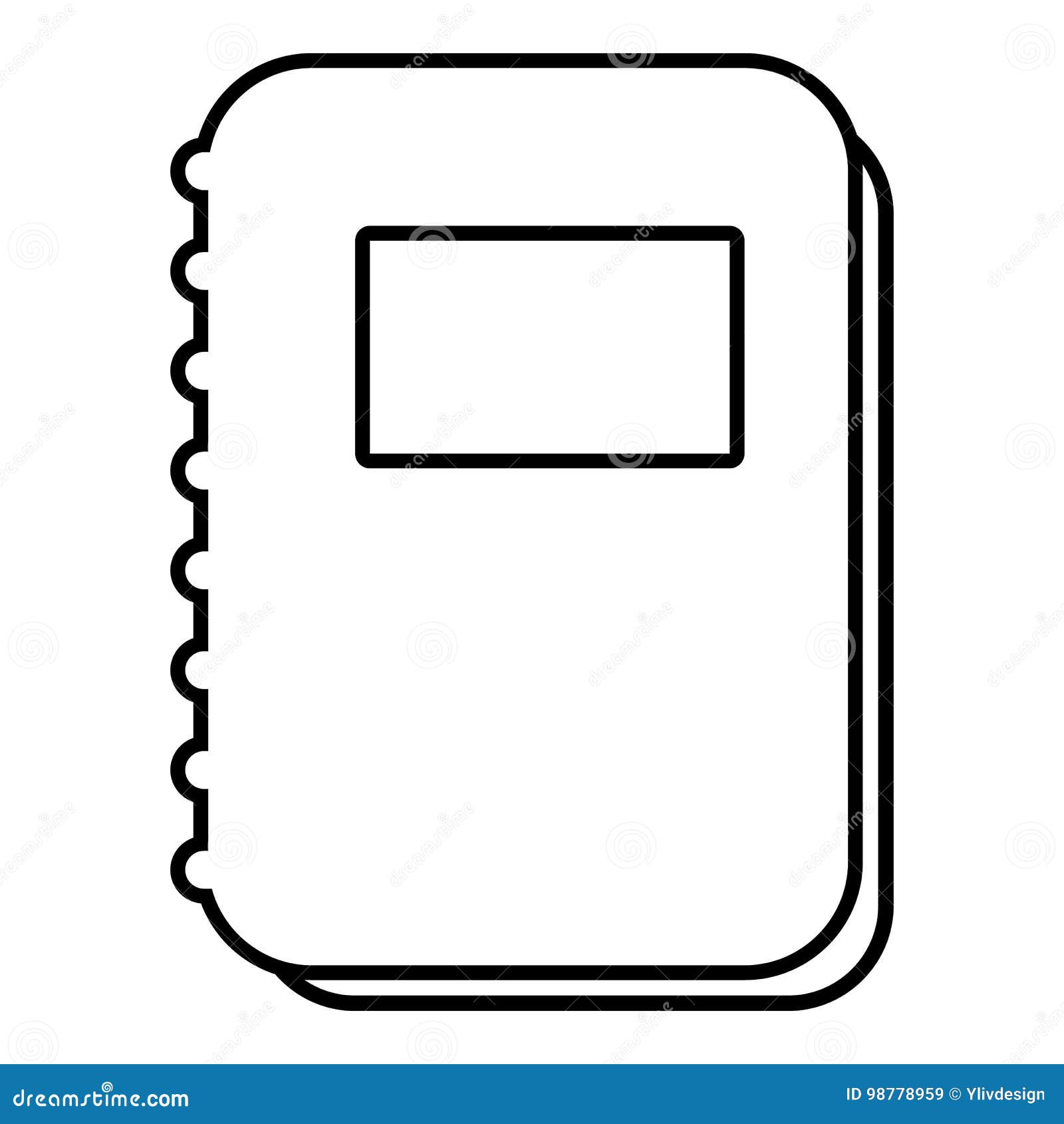 Notebook Icon, Outline Line Style Stock Vector - Illustration of object ...