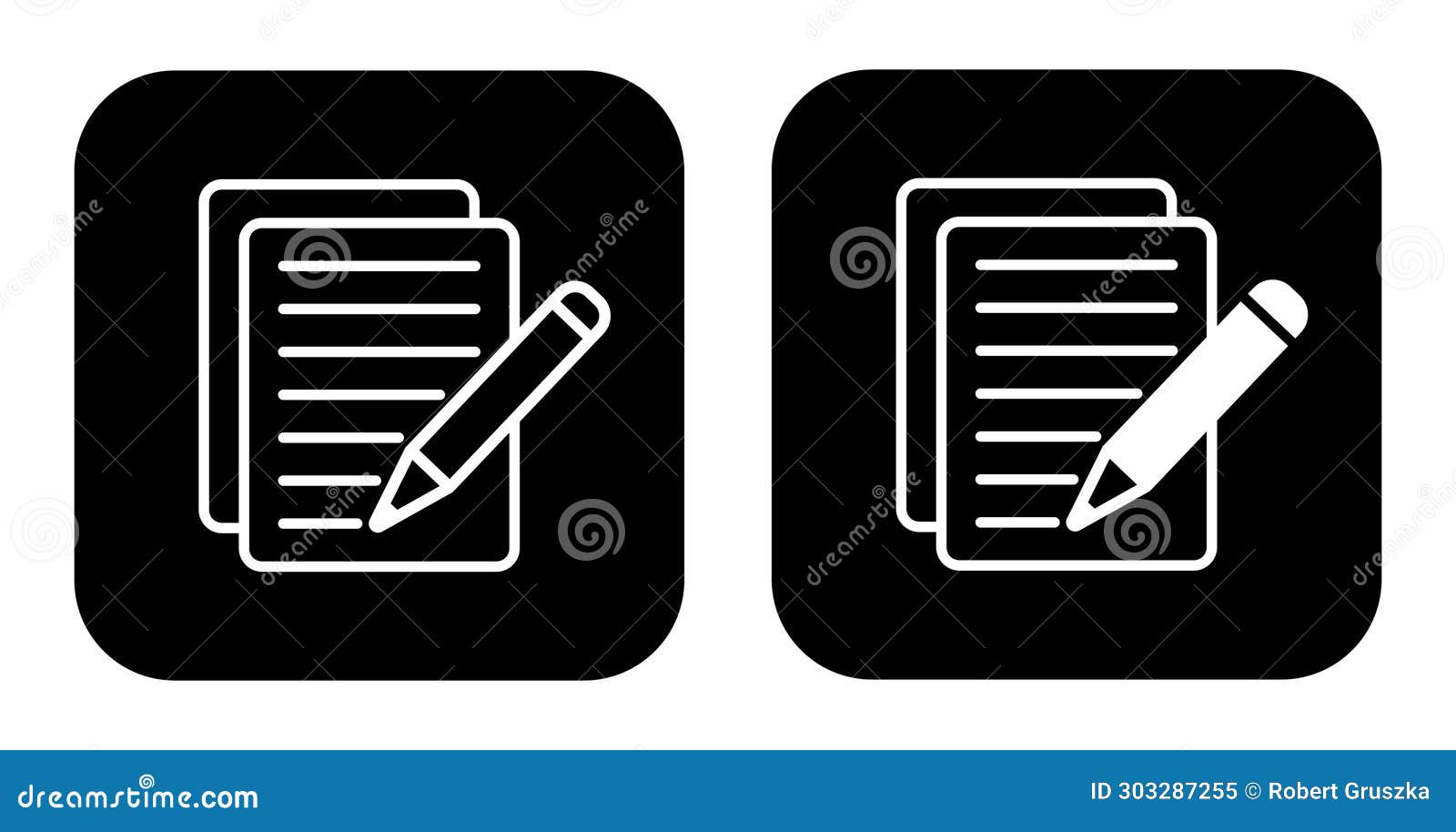Notebook icon with pen stock vector. Illustration of message - 303287255
