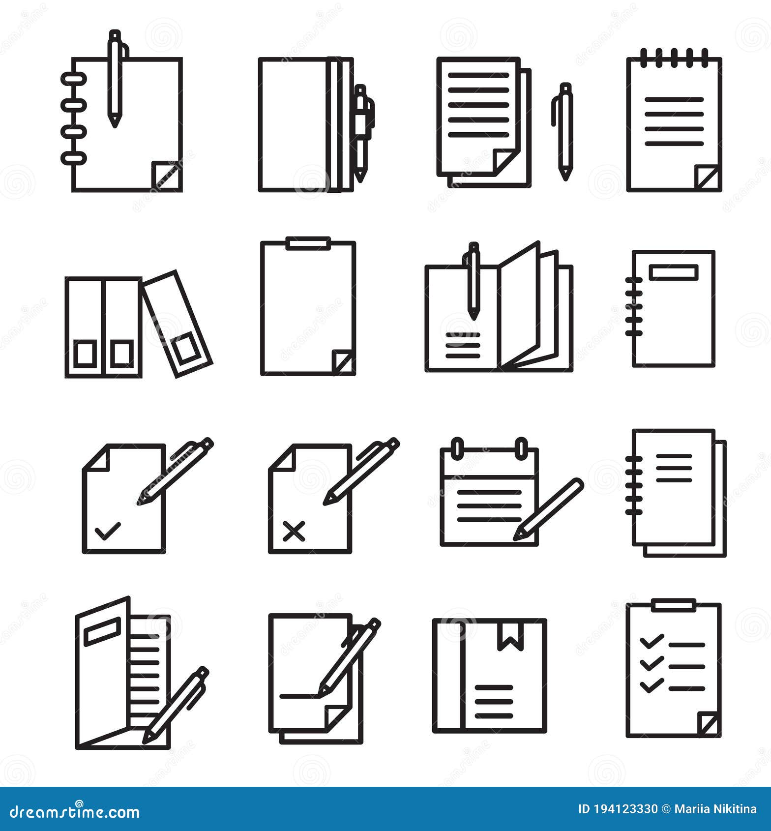 Notebook Icon Set Vector Symbol Note. Vector Design Elements Stock ...