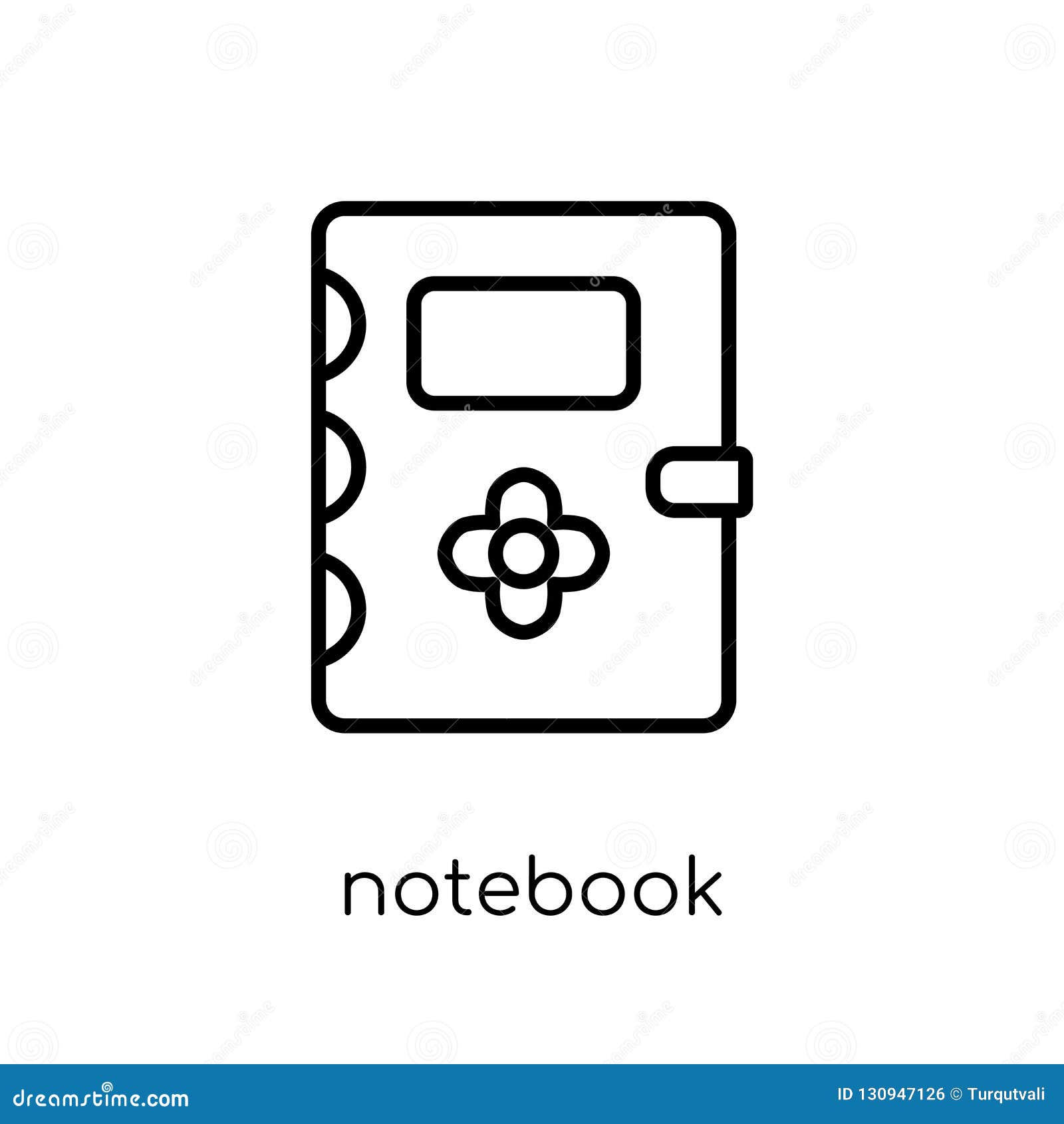 Notebook Icon. Trendy Modern Flat Linear Vector Notebook Icon on Stock ...