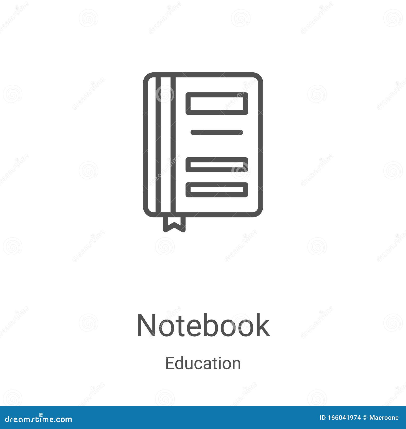 Notebook Icon Vector from Education Collection. Thin Line Notebook ...