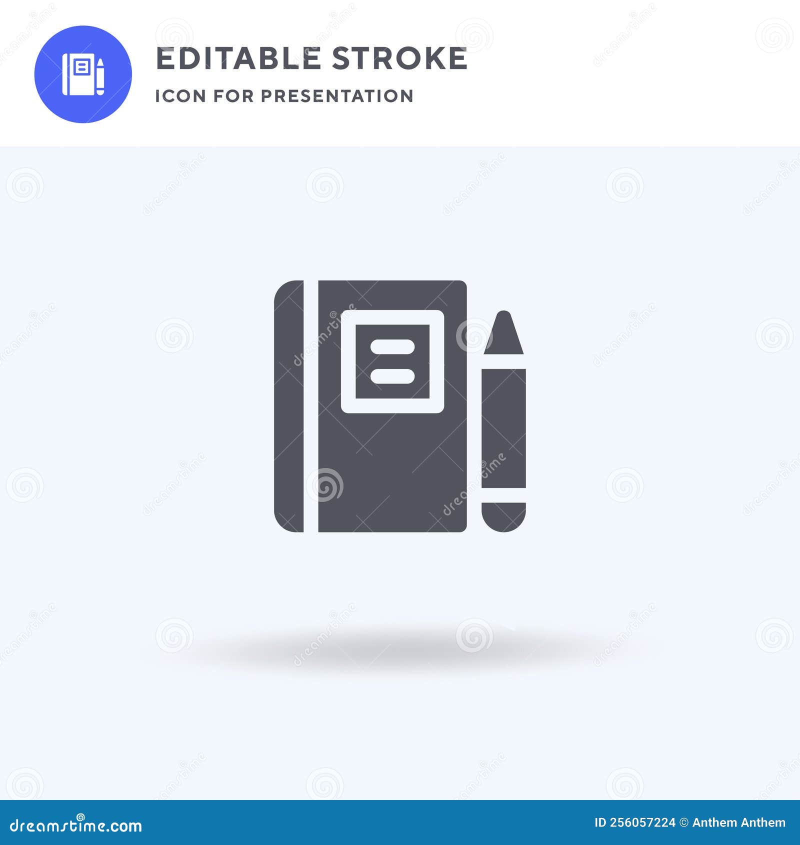 Notebook Icon Vector, Filled Flat Sign, Solid Pictogram Isolated on ...