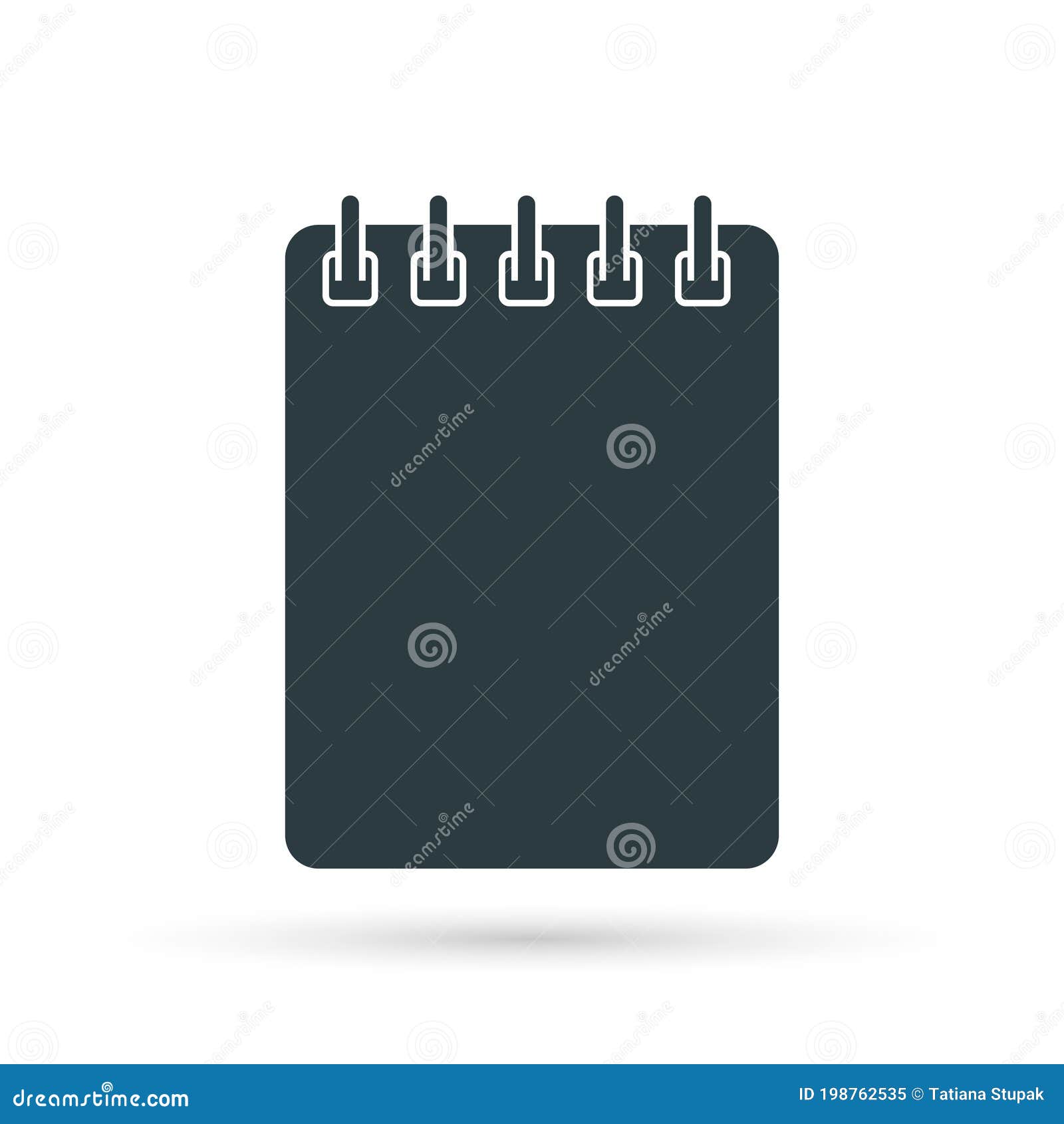 Notebook Icon. Vector Isolated Illustration in Flat Style Stock Vector ...