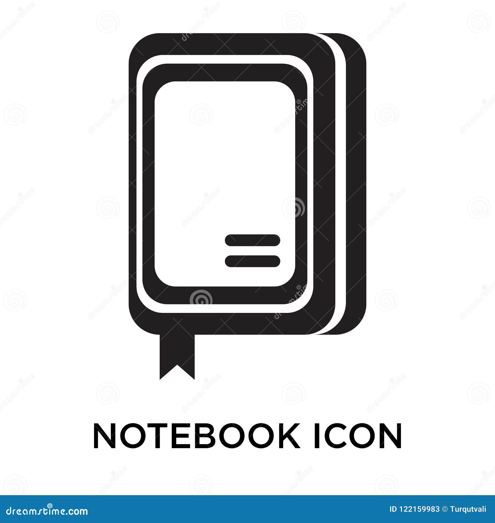 Notebook Icon Vector Sign and Symbol Isolated on White Background ...