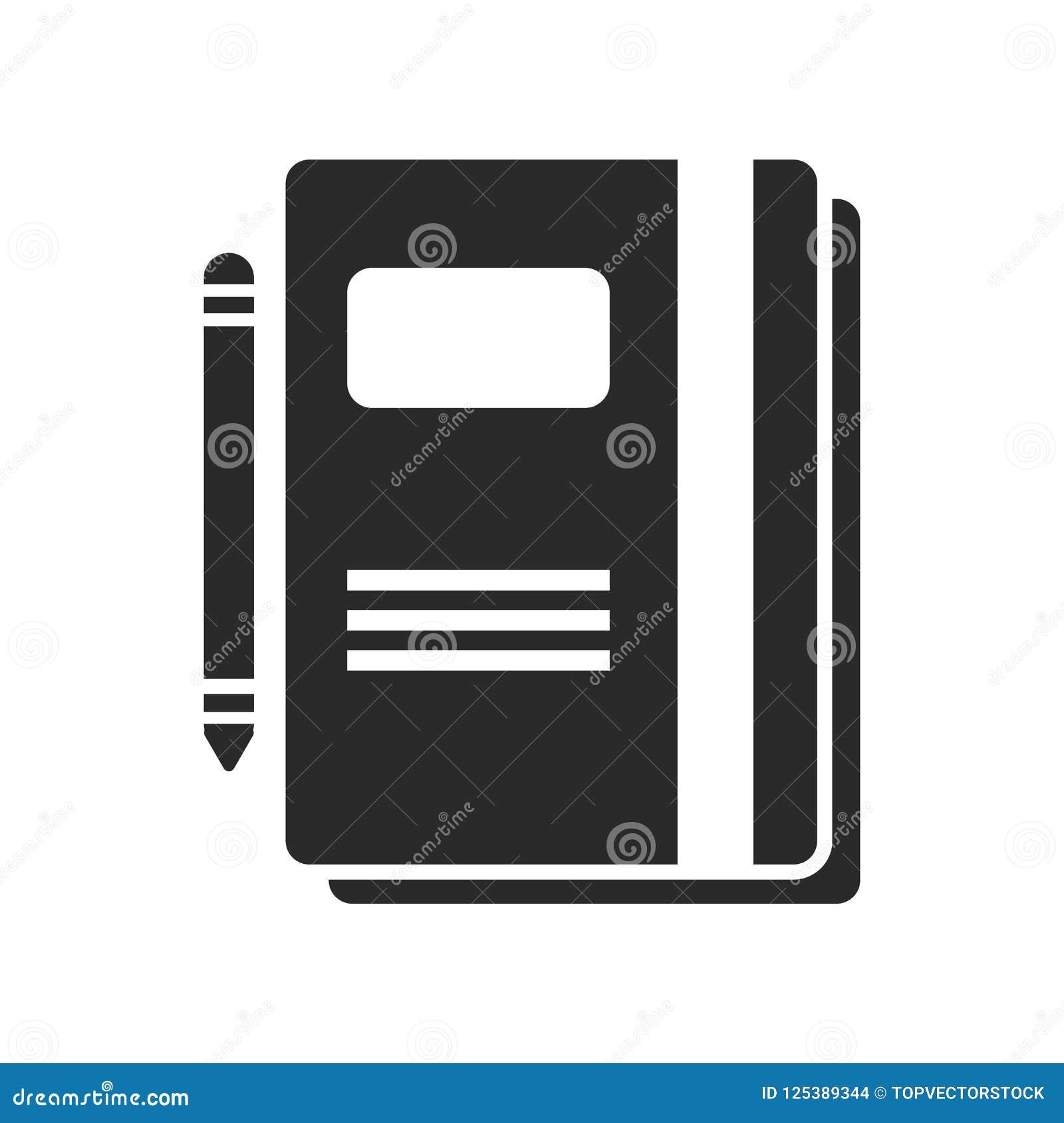Notebook Icon Vector Sign and Symbol Isolated on White Background ...