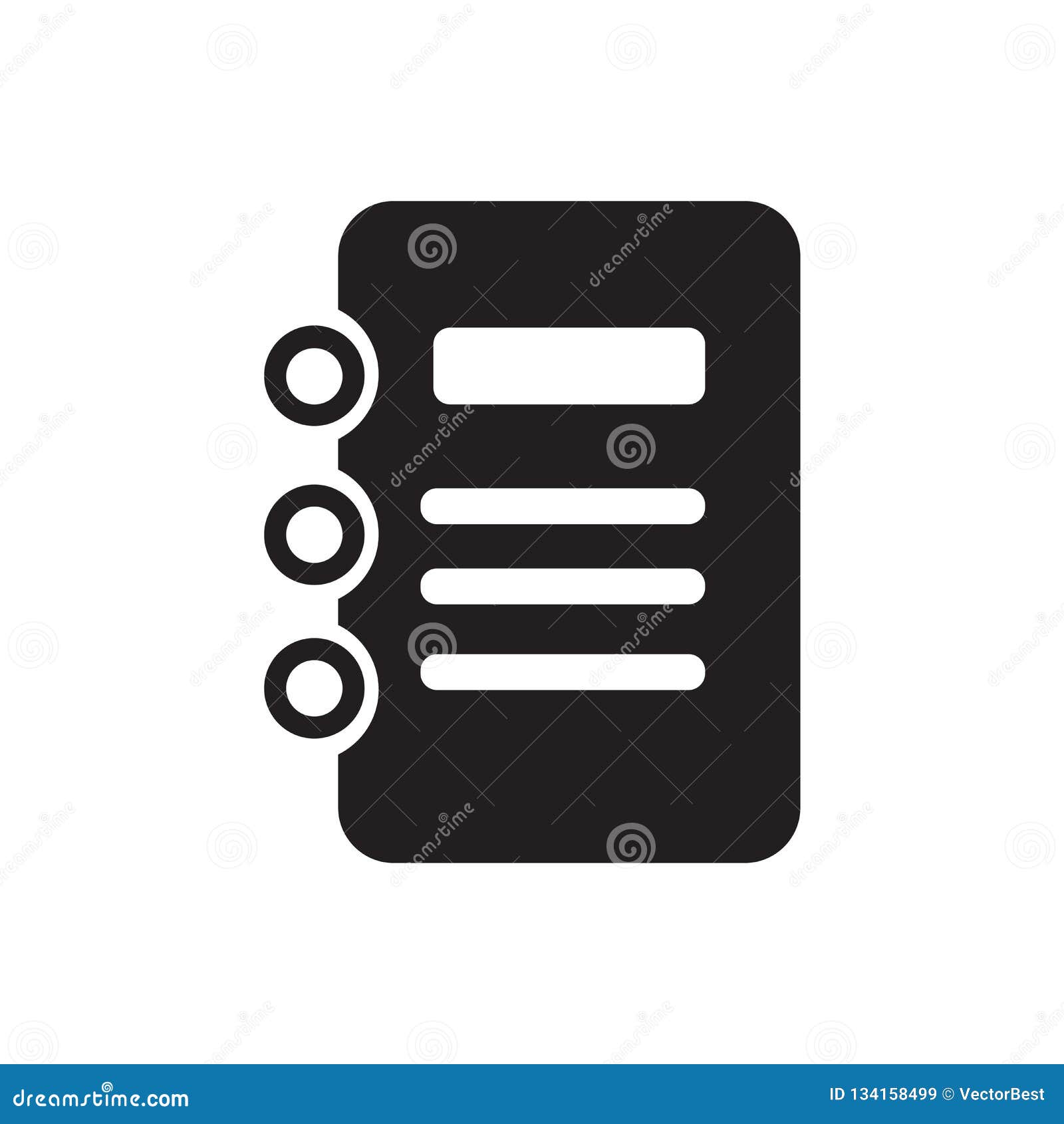 Notebook Icon Vector Sign and Symbol Isolated on White Background Stock ...