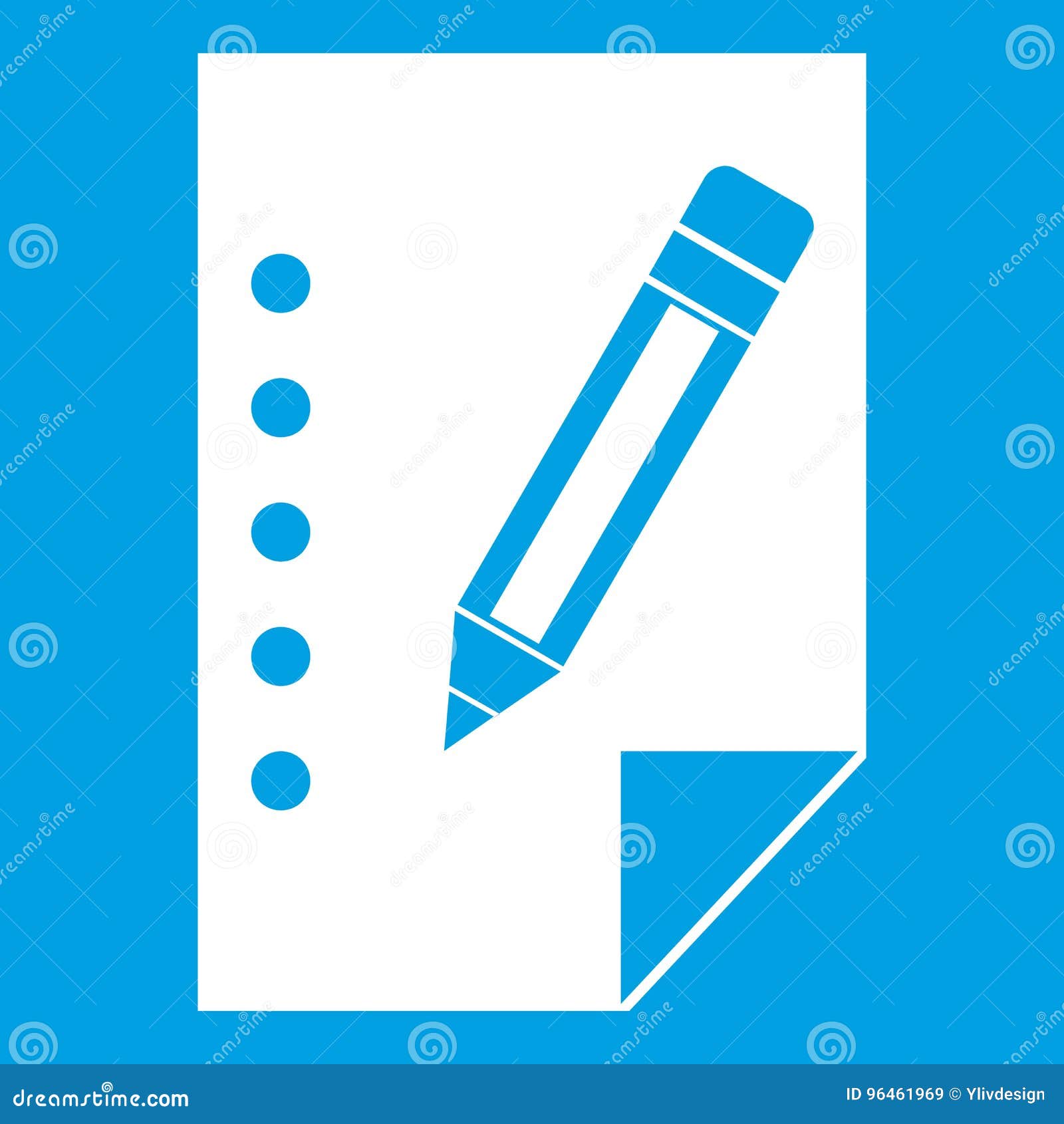 Notebook icon white stock vector. Illustration of note - 96461969