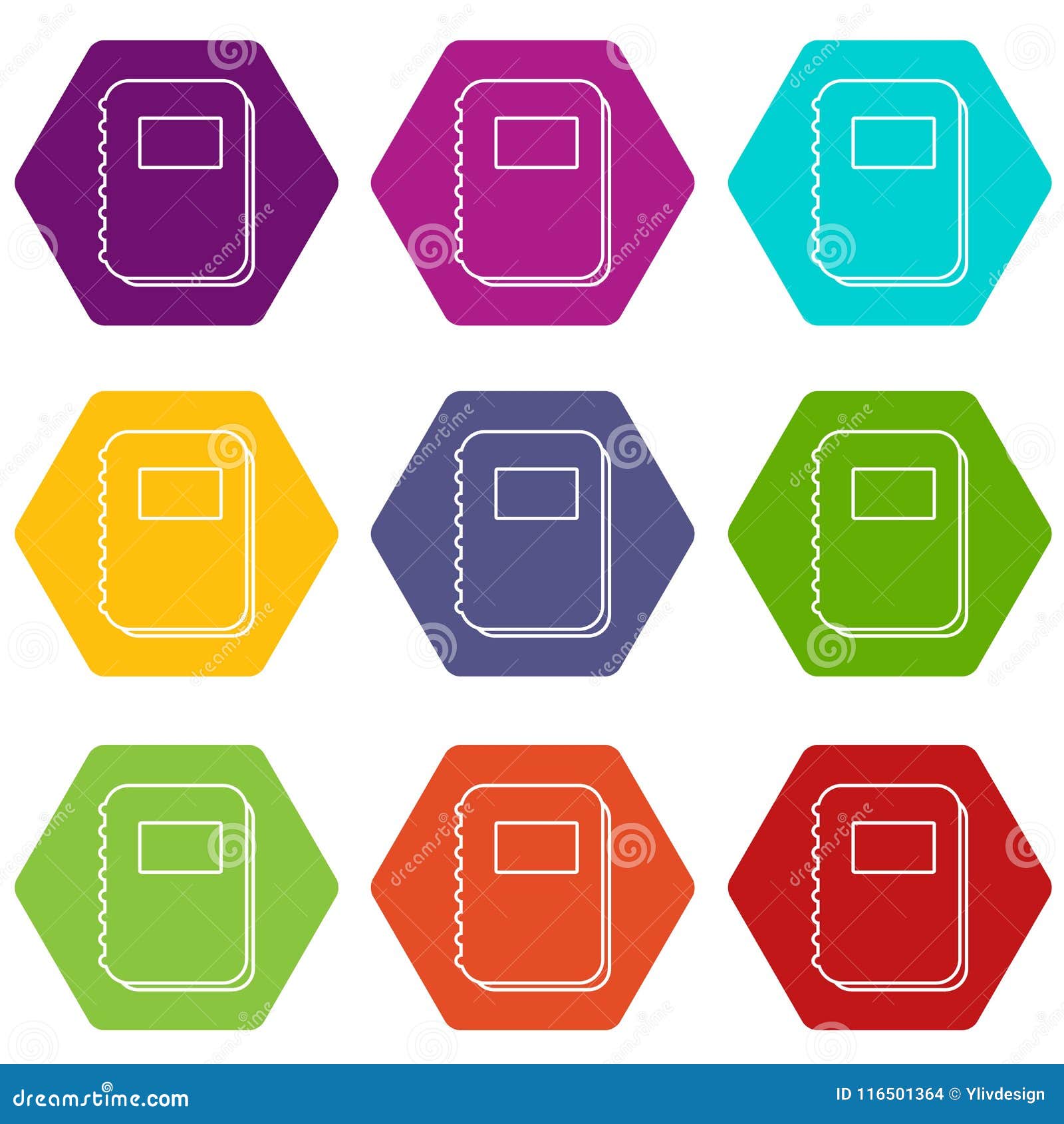 Notebook Icons Set 9 Vector Stock Vector - Illustration of document ...