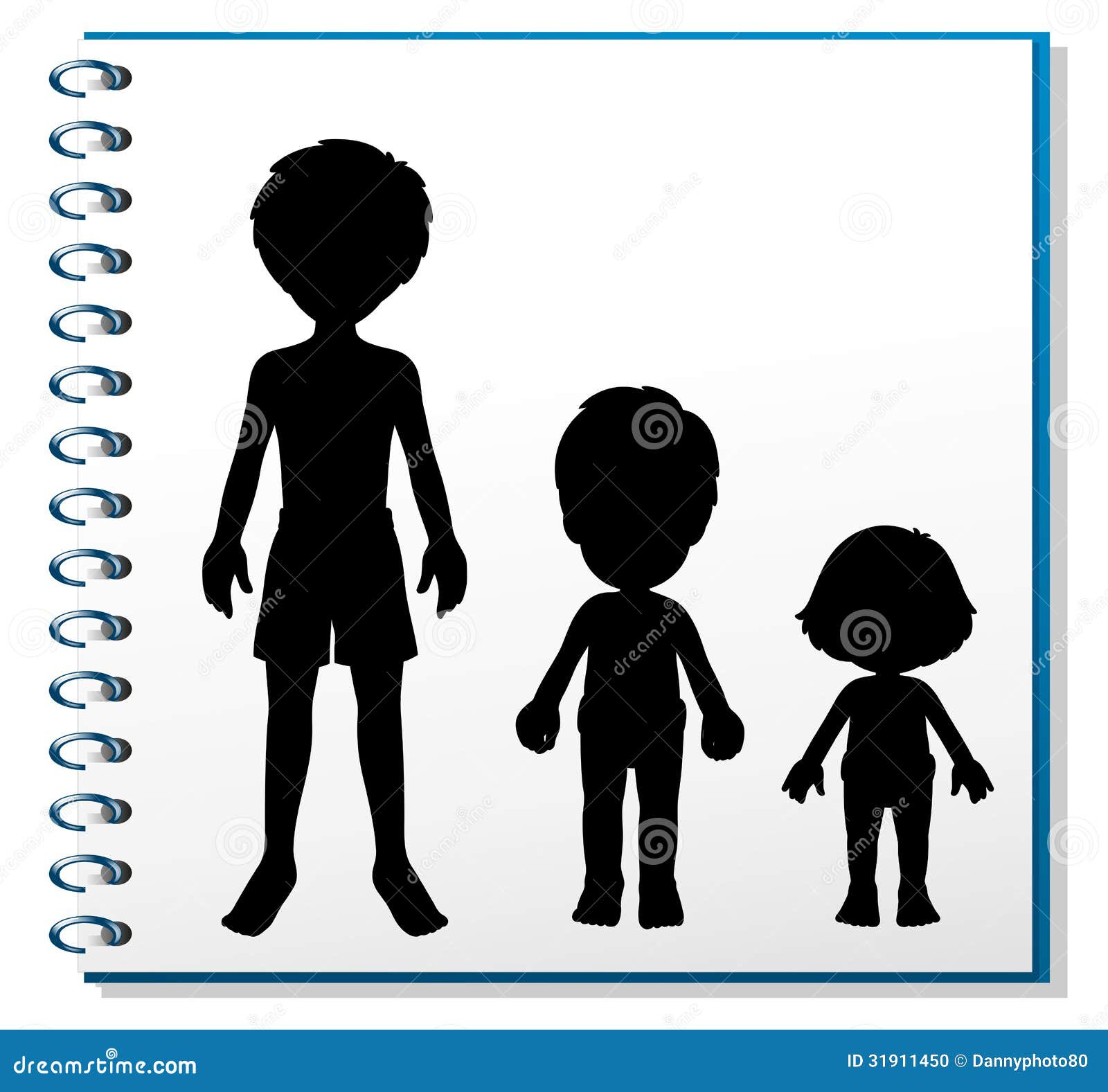 A Notebook with an Image of Three Humans Stock Vector - Illustration of ...