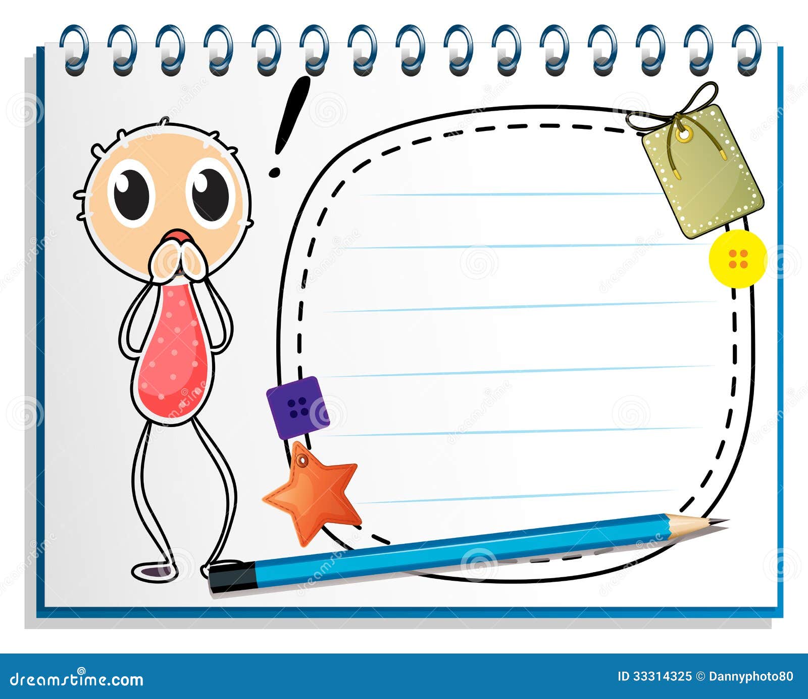 A Notebook with an Image of a Young Boy Stock Vector - Illustration of ...