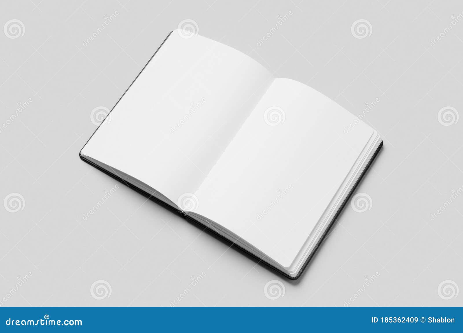 Notebook Inside Mockup on a Grey Background Stock Image - Image of ...