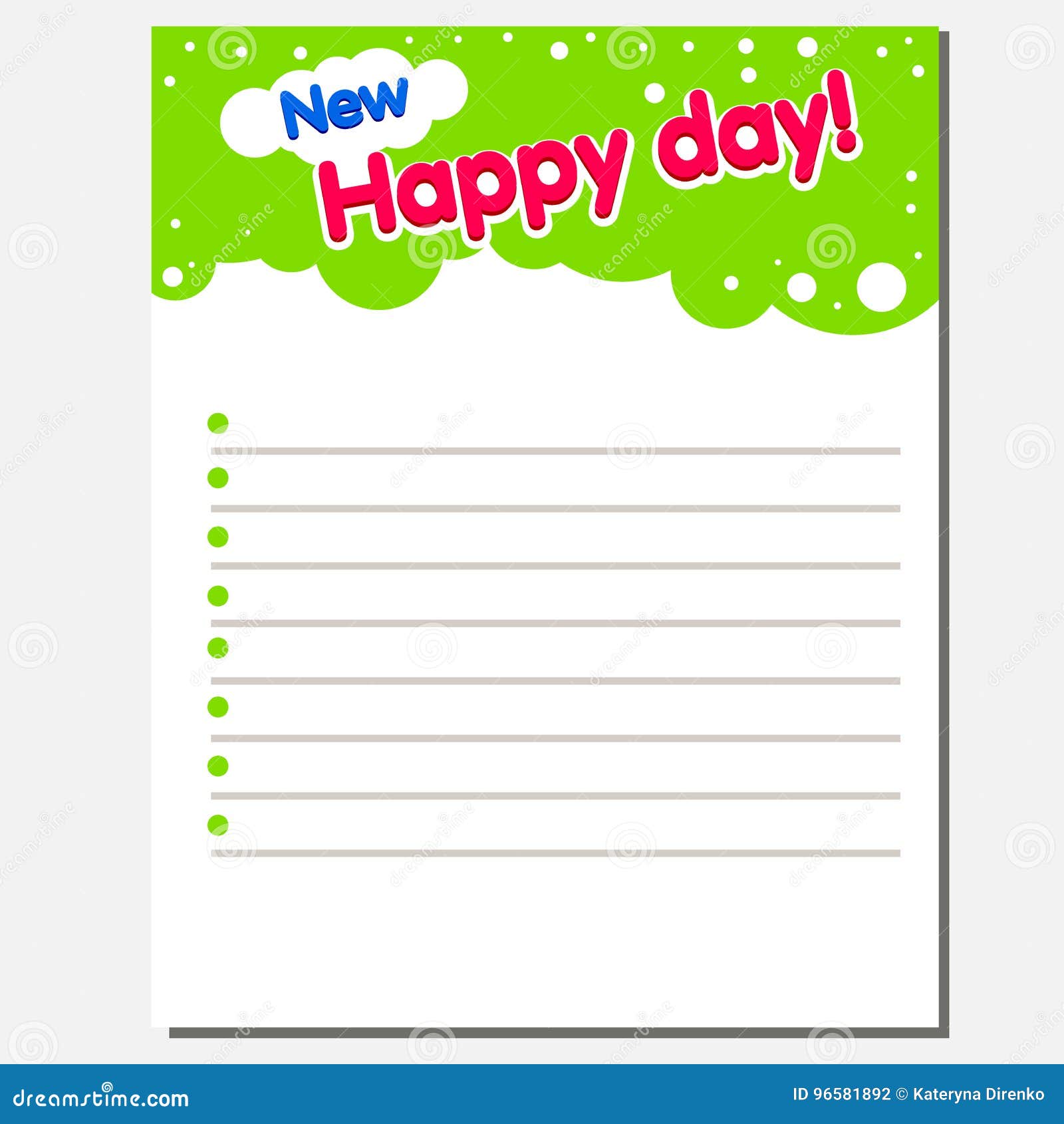 Notebook Inside Pages for Baby Notes. Vector Illustration Stock Vector ...