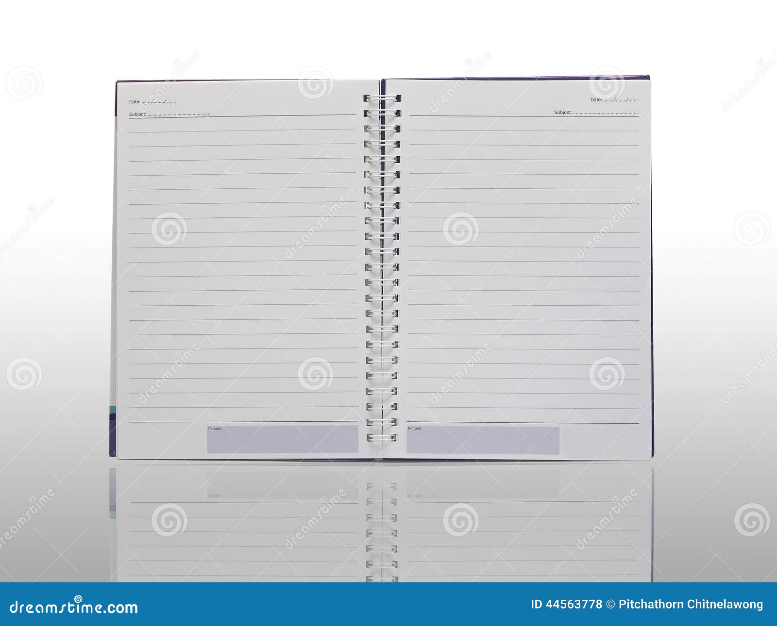 Notebook Isolation with Reflection on White Background Stock Photo ...