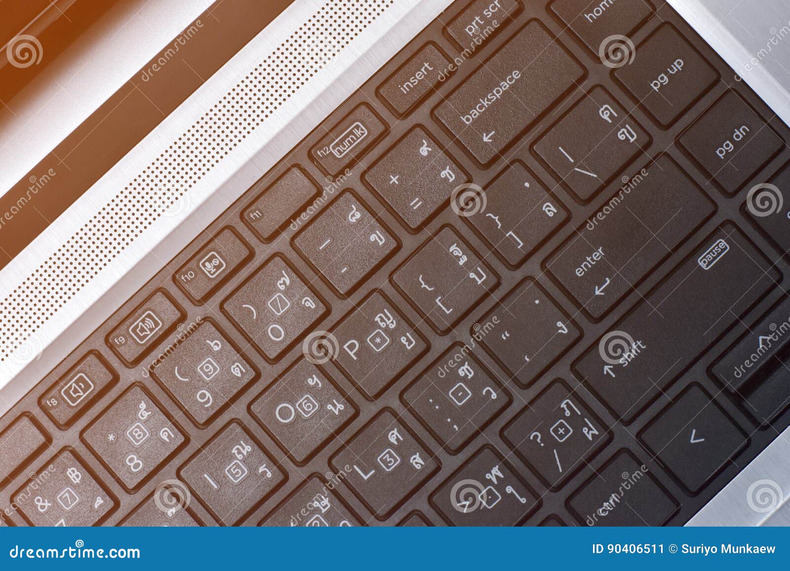 Notebook key board. stock image. Image of information - 90406511