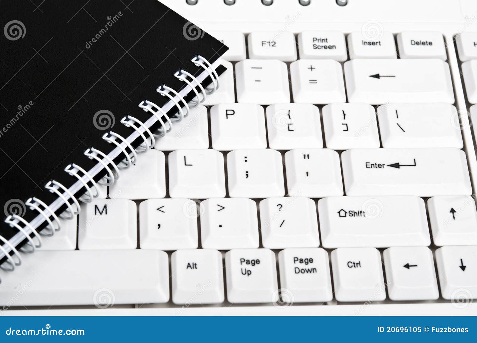 Notebook on keyboard stock image. Image of technology - 20696105