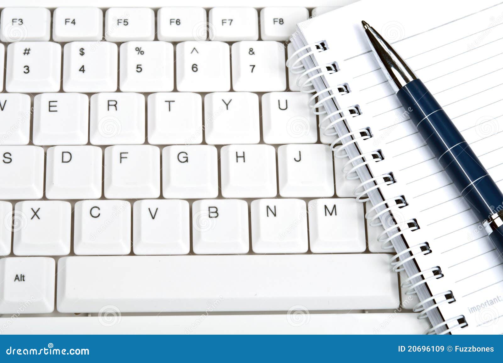 Notebook on keyboard stock image. Image of close, notebook - 20696109