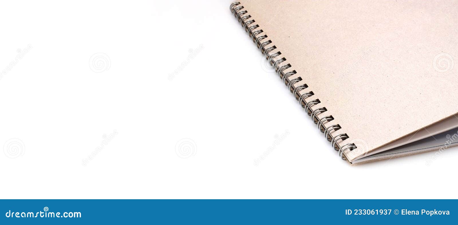 Notebook in Kraft Cover with Springs Isolated on White Background Stock ...