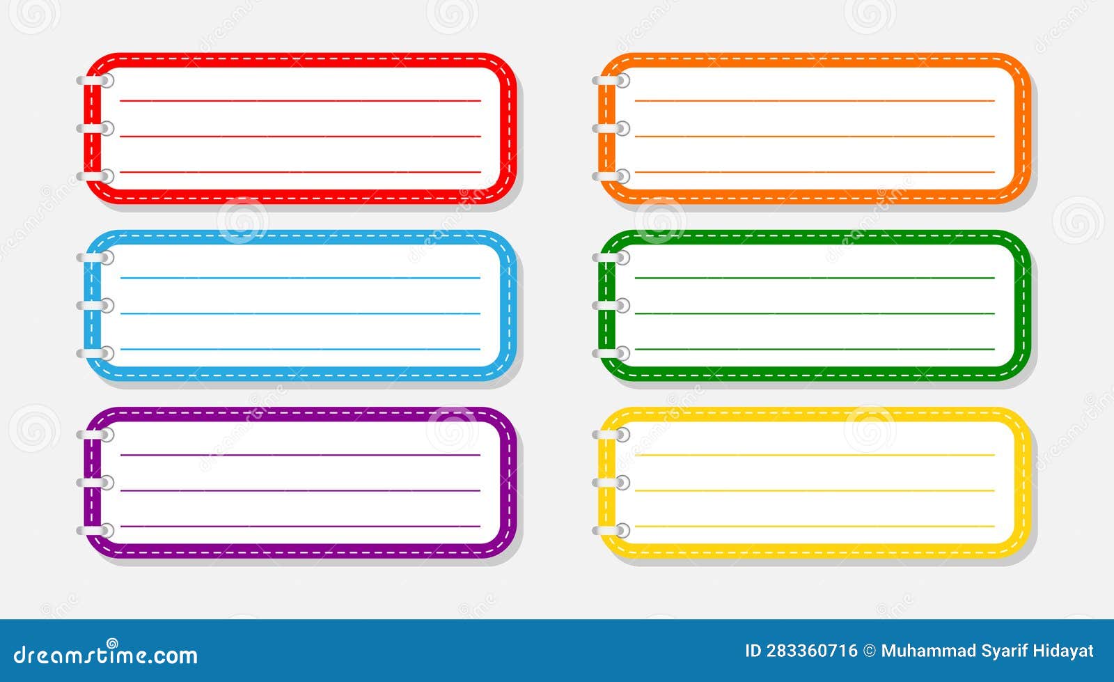 Notebook labels stock vector. Illustration of notepad - 283360716