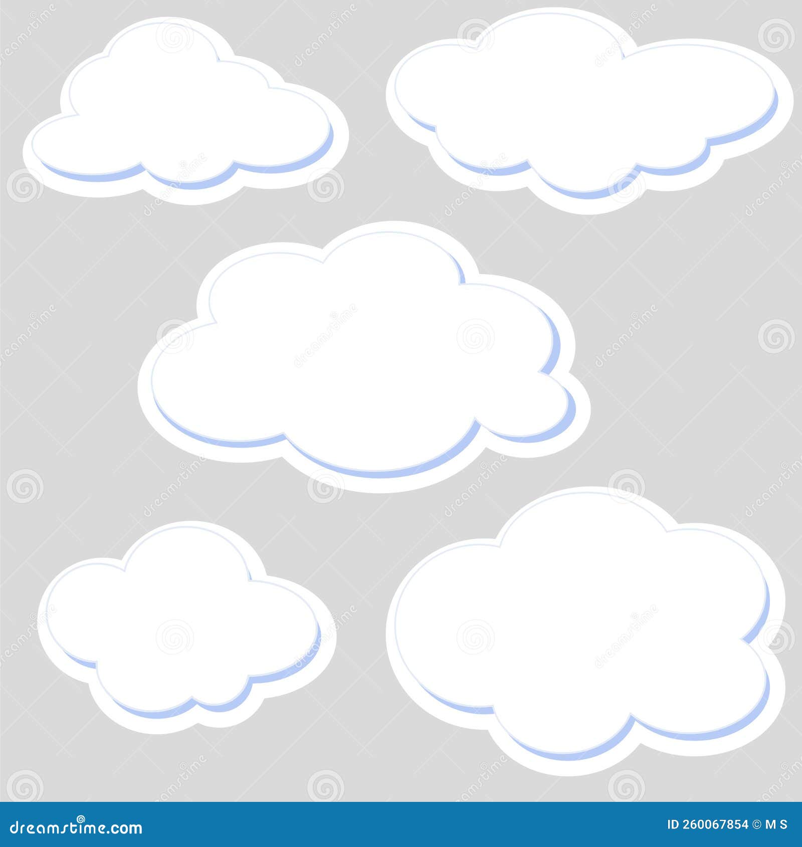 Notebook Labels with Clouds, White and Fluffy. Vector Design. Stock ...