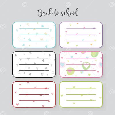 Notebook Labels - Set of Stickers Stock Vector - Illustration of label ...