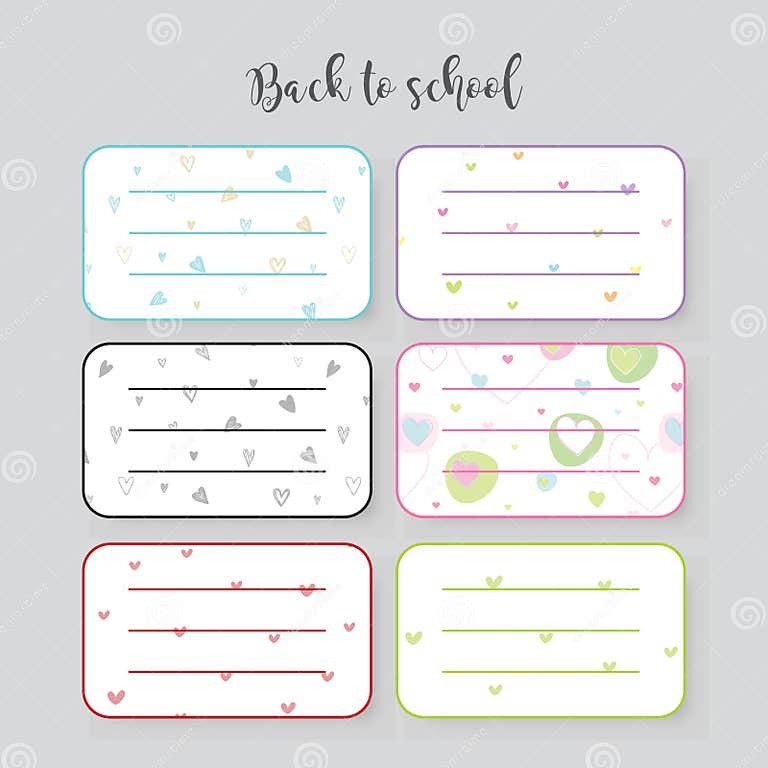 Notebook Labels - Set of Stickers Stock Vector - Illustration of label ...