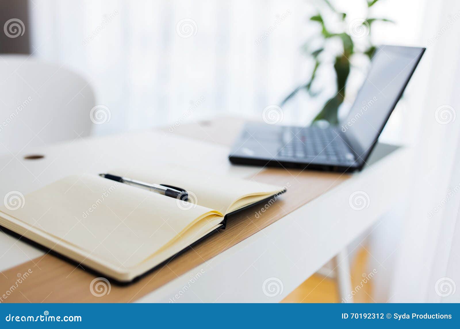 Notebook and Laptop Computer on Office Table Stock Photo - Image of ...