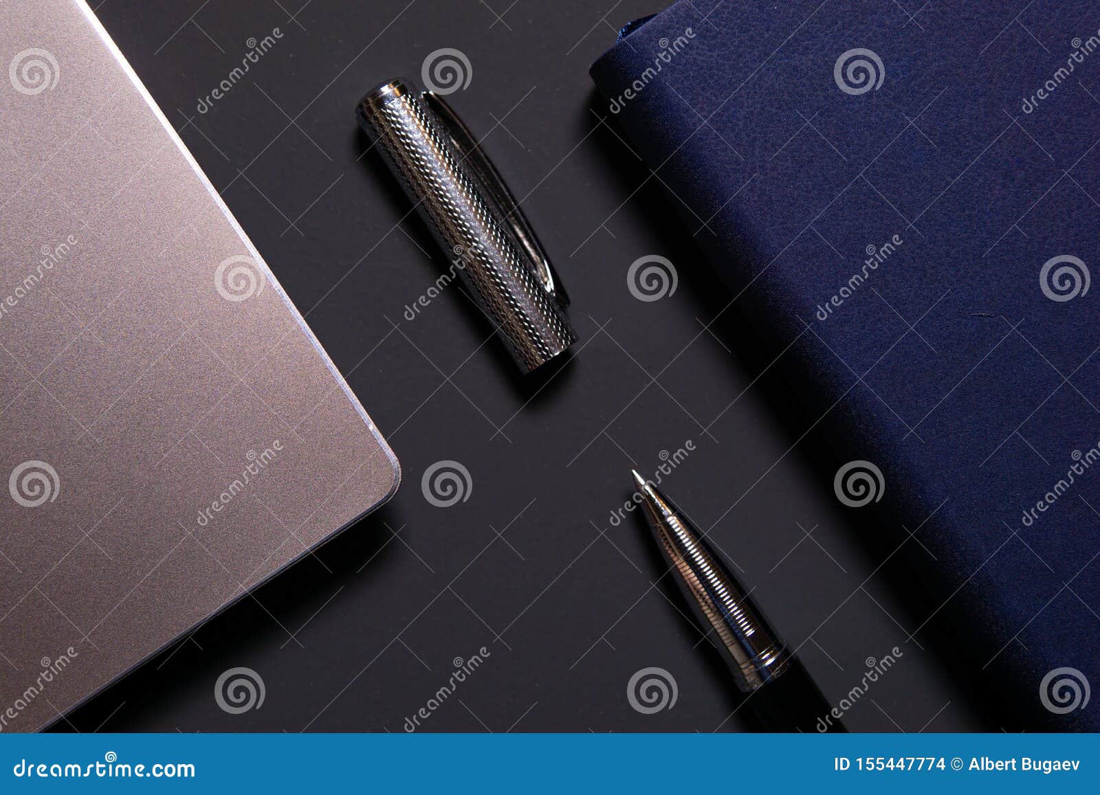 Notebook, Laptop, Glasses and Pen on the Table Stock Photo - Image of ...