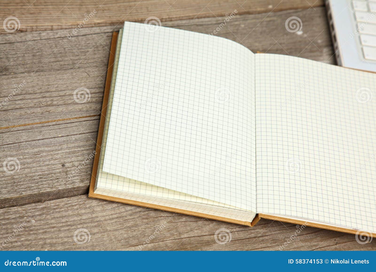 Notebook and Laptop on Old Wooden Desk Stock Image - Image of blank ...