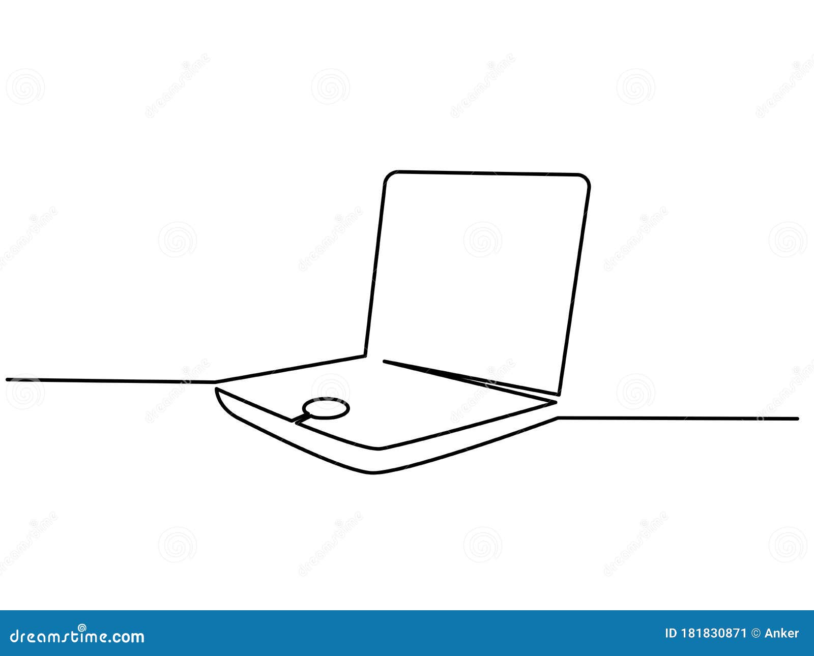 Laptop Line Drawing