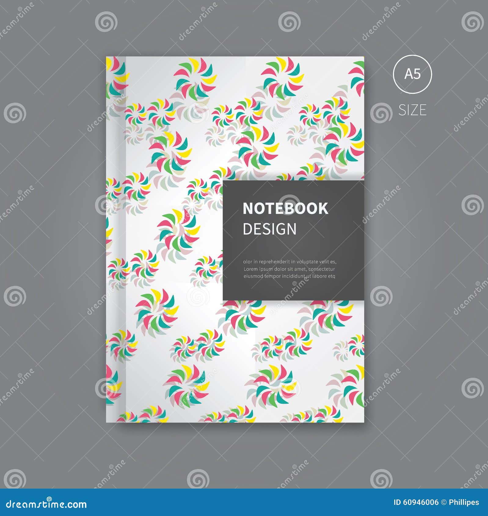 Notebook Layout with Abstract Background Stock Vector - Illustration of ...
