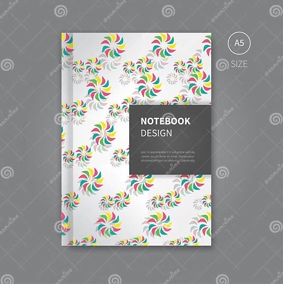 Notebook Layout with Abstract Background Stock Vector - Illustration of ...