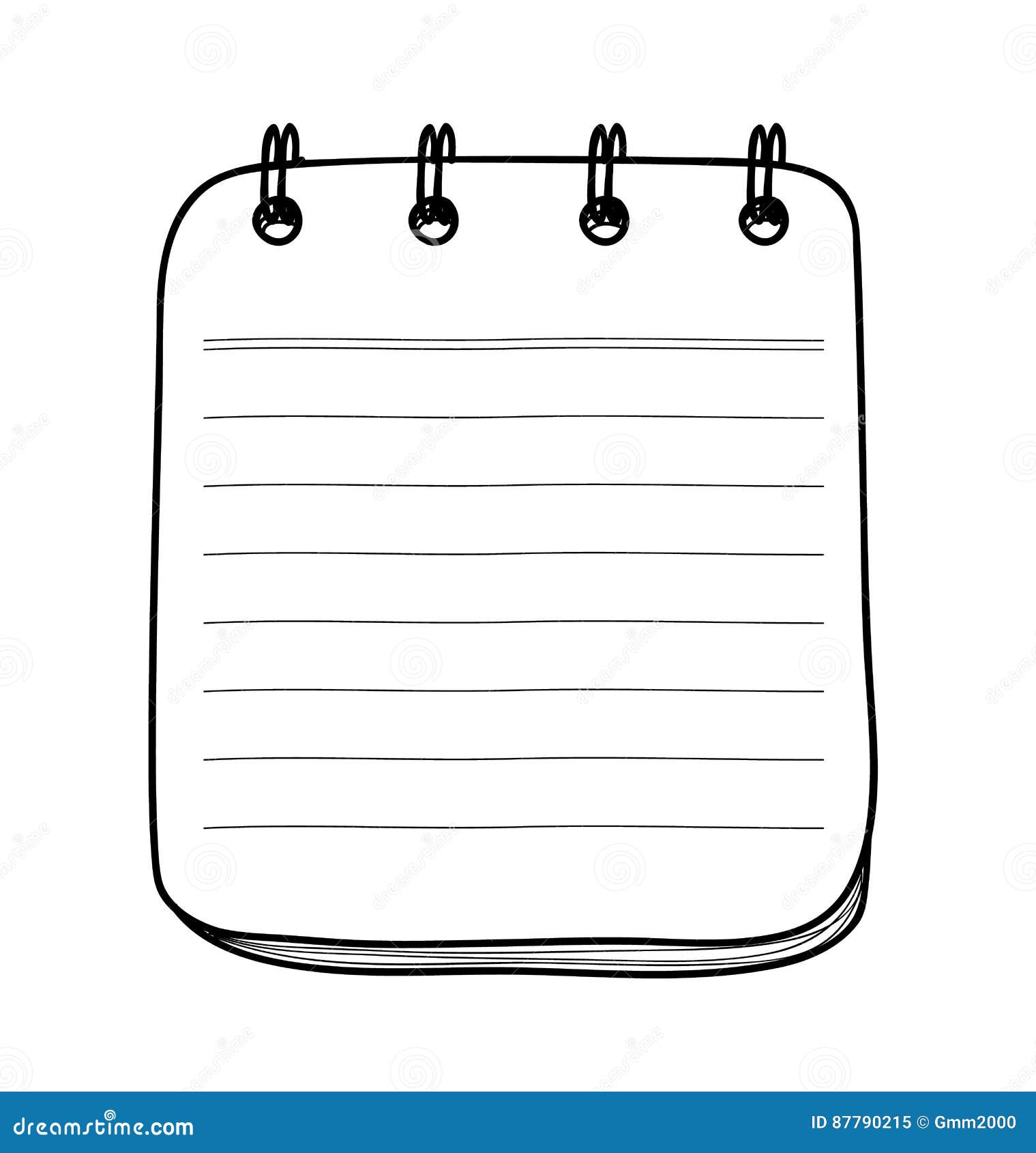 Notebook Line Art Hand Drawn Illustration Stock Vector - Illustration ...
