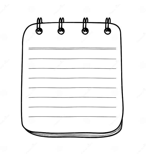 Notebook Line Art Hand Drawn Illustration Stock Vector - Illustration ...