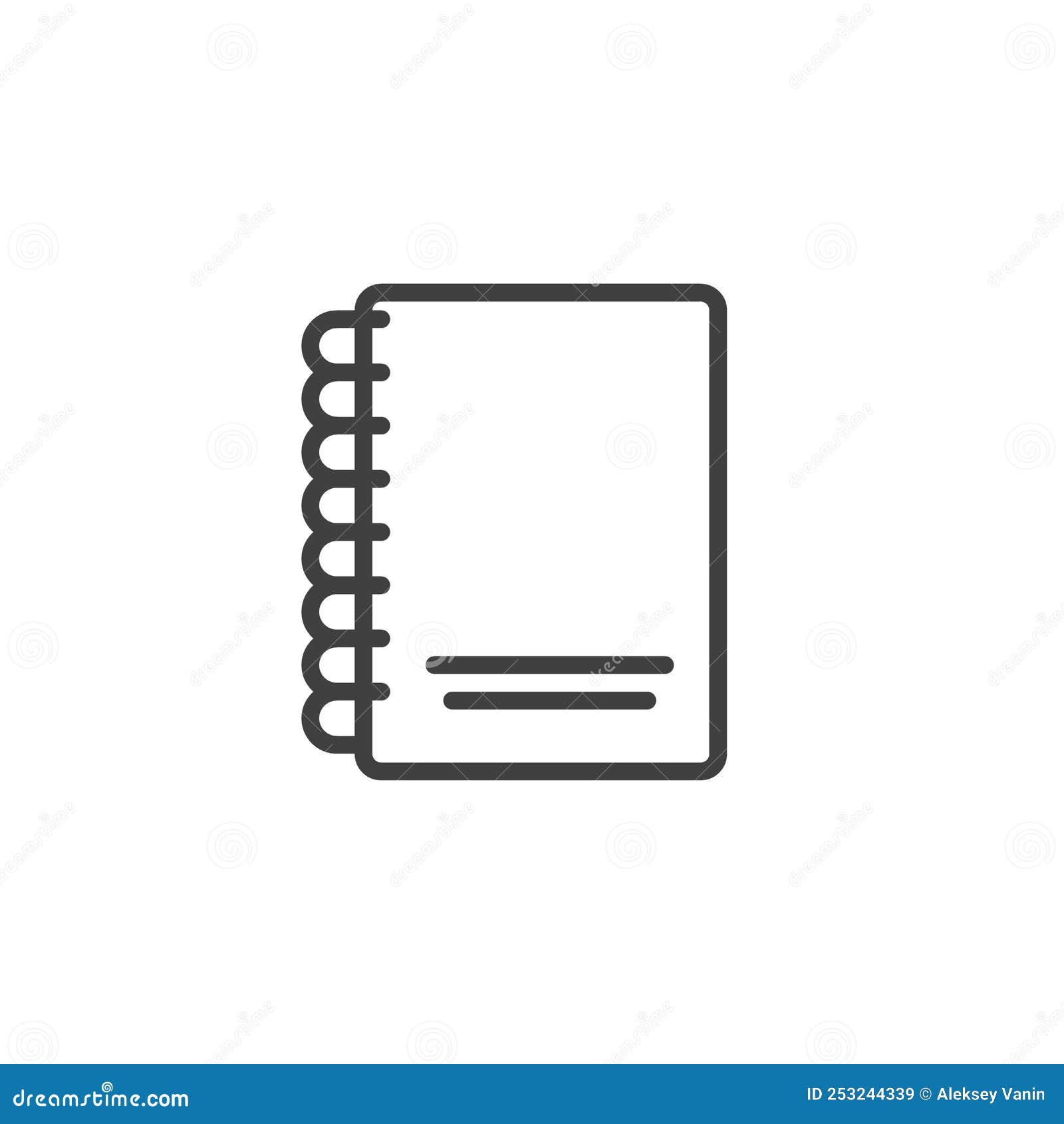 Notebook line icon stock illustration. Illustration of thin - 253244339