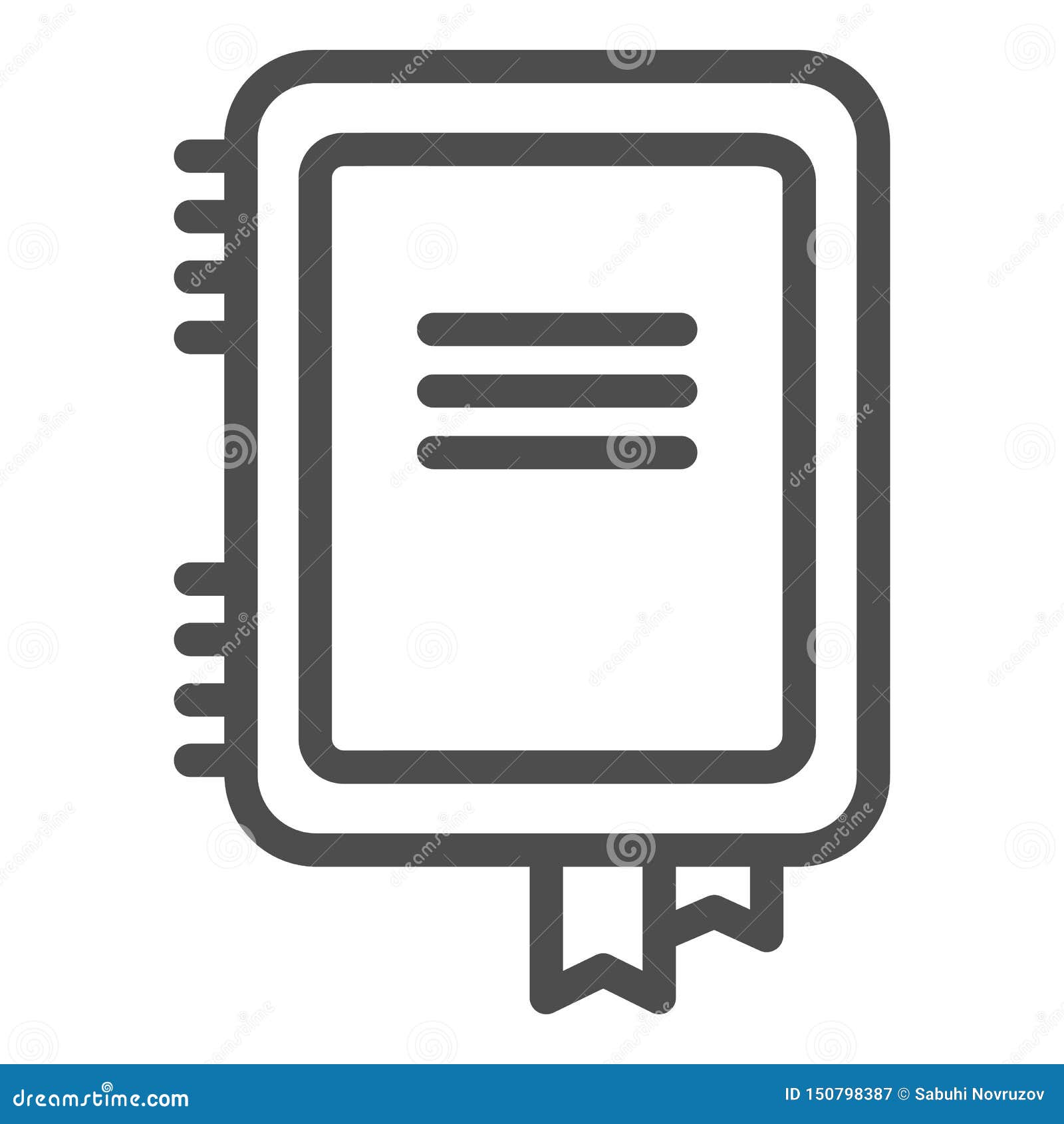 Notebook Line Icon. Notepad Vector Illustration Isolated on White Stock ...