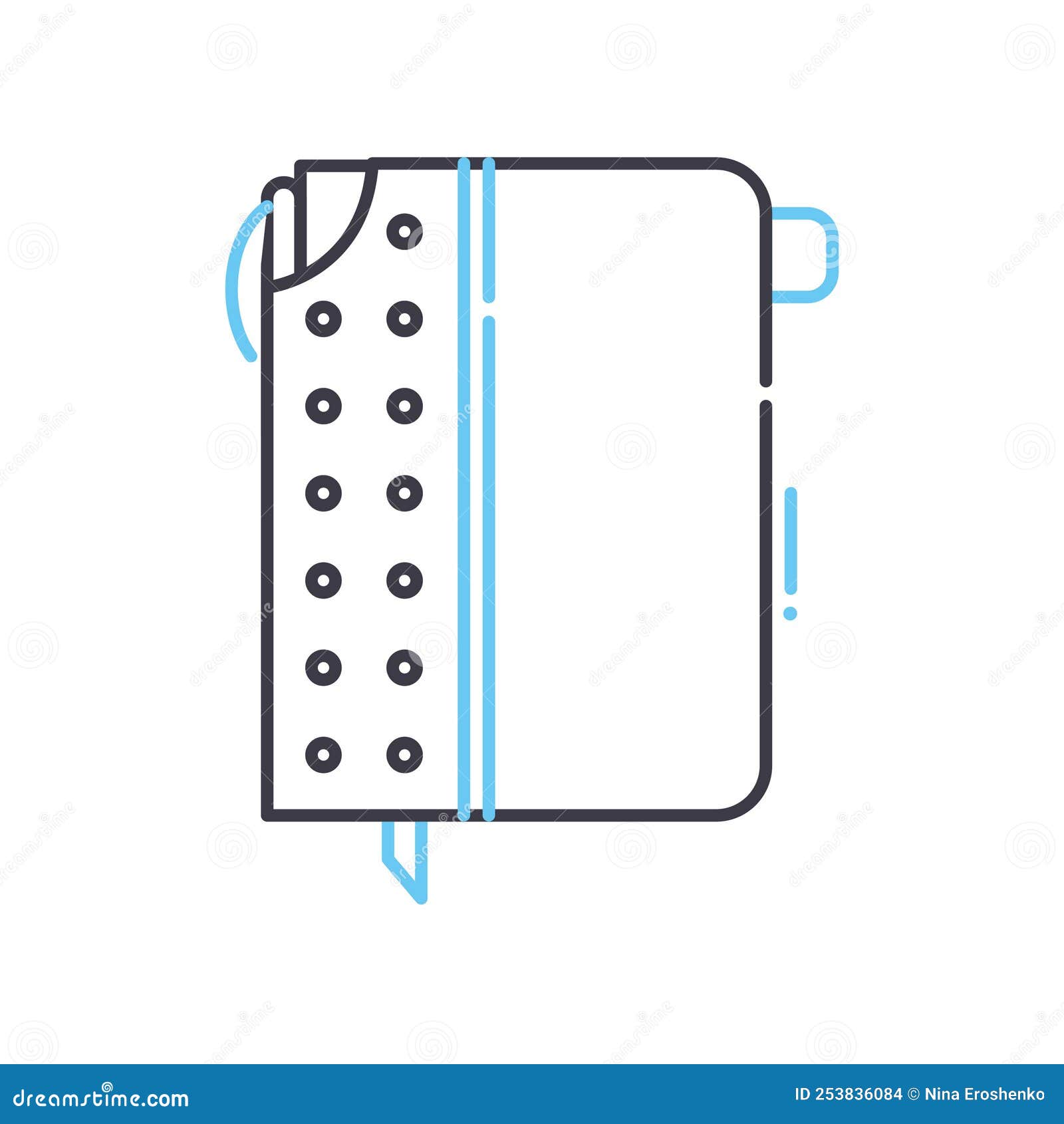 Notebook Line Icon, Outline Symbol, Vector Illustration, Concept Sign ...