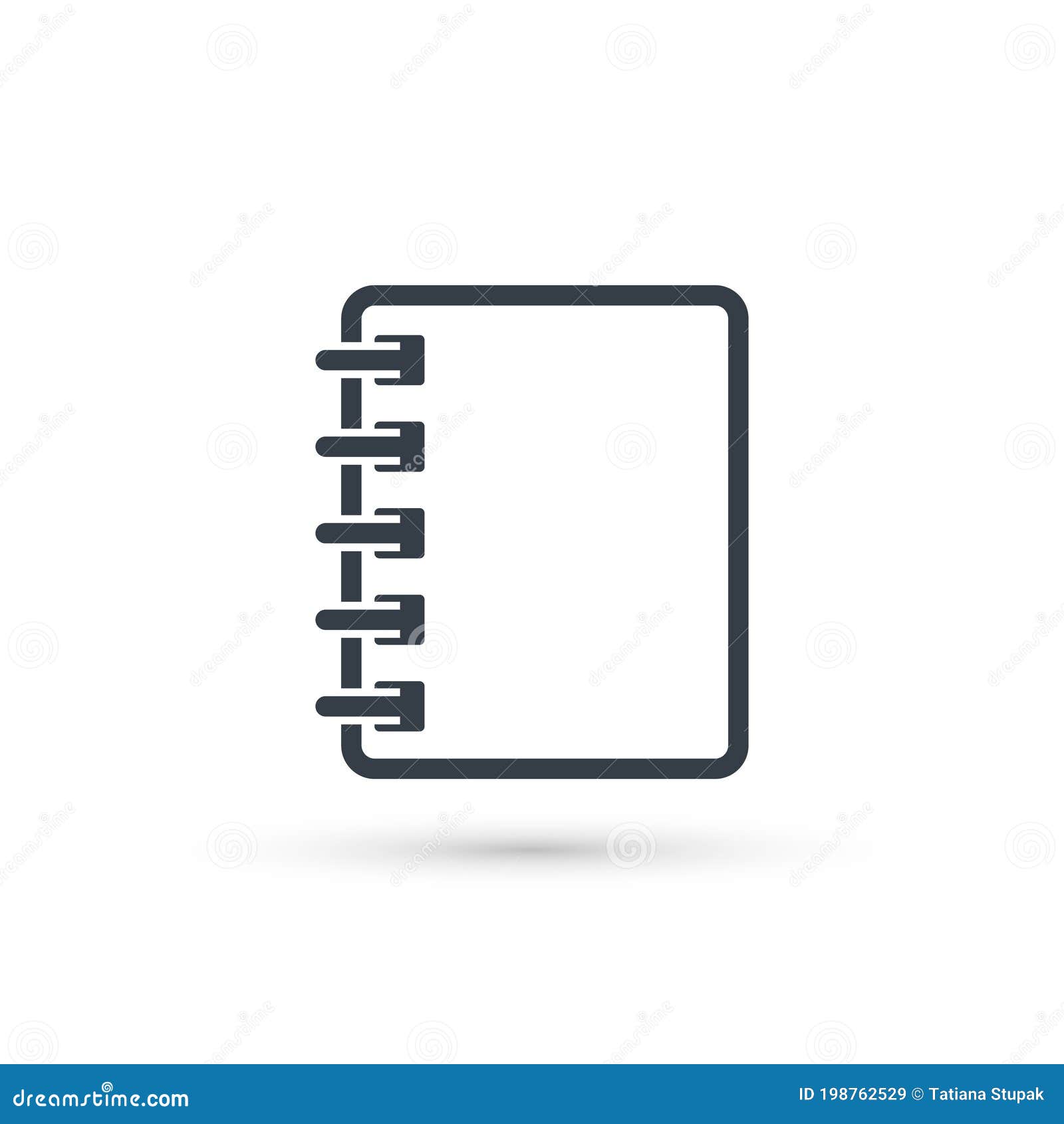 Notebook Line Icon. Vector Isolated Outline Illustration in Flat Style ...