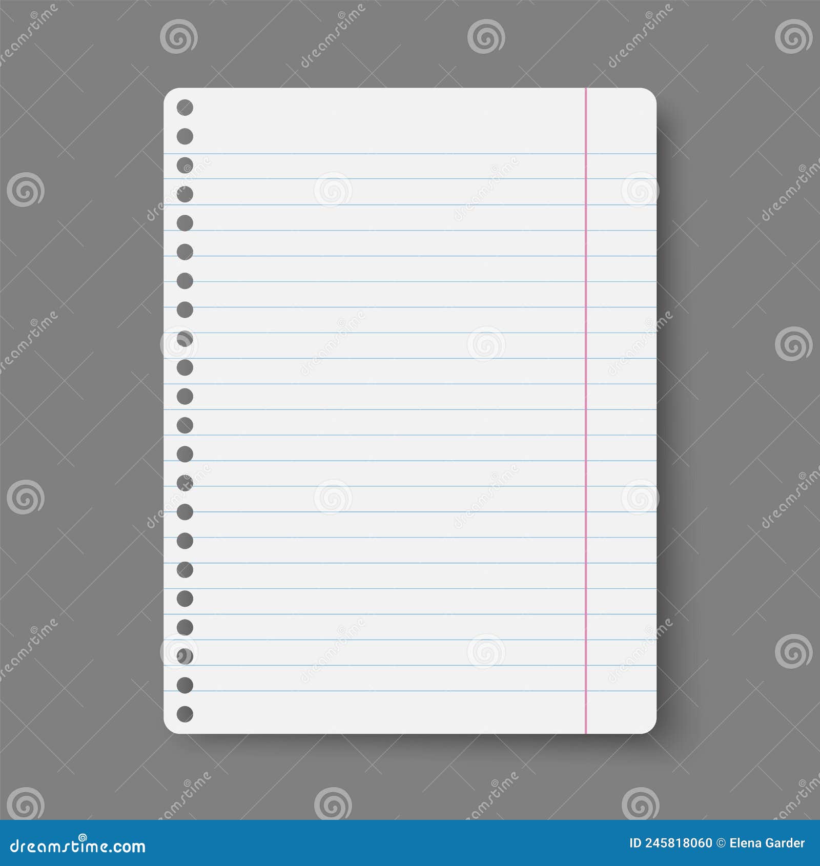 Notebook Line Squared Dot. Diary Template. Notepad Empty Page Set Stock Vector - Illustration of ...