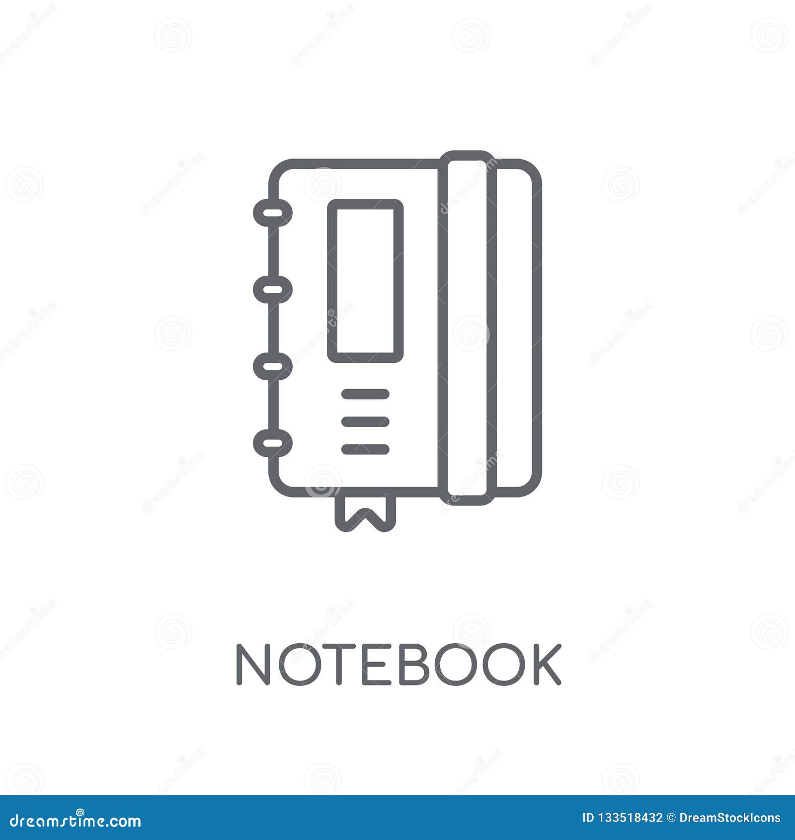 Notebook Linear Icon. Modern Outline Notebook Logo Concept on Wh Stock ...