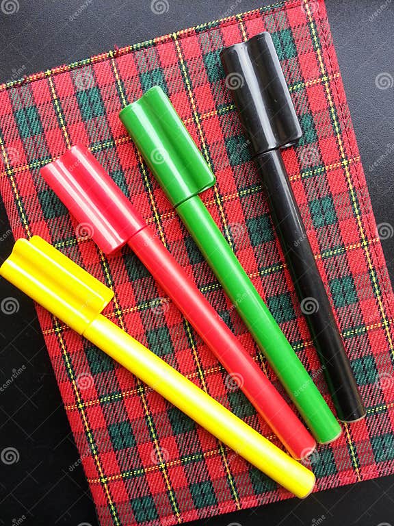 Notebook and Markers stock image. Image of colored, notebook - 51460925