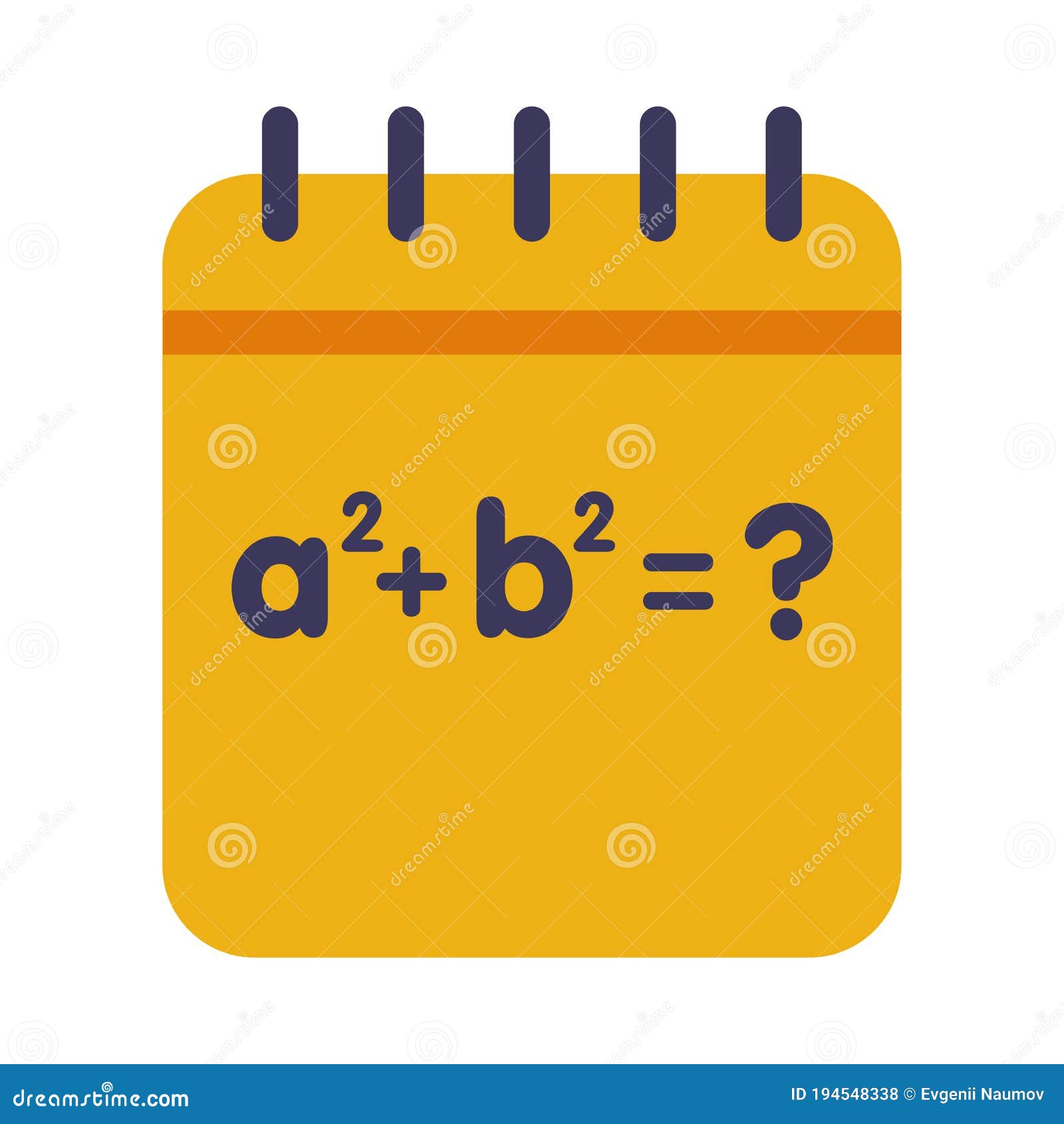 Notebook with Math Formula, Educational and Back To School Element Flat ...