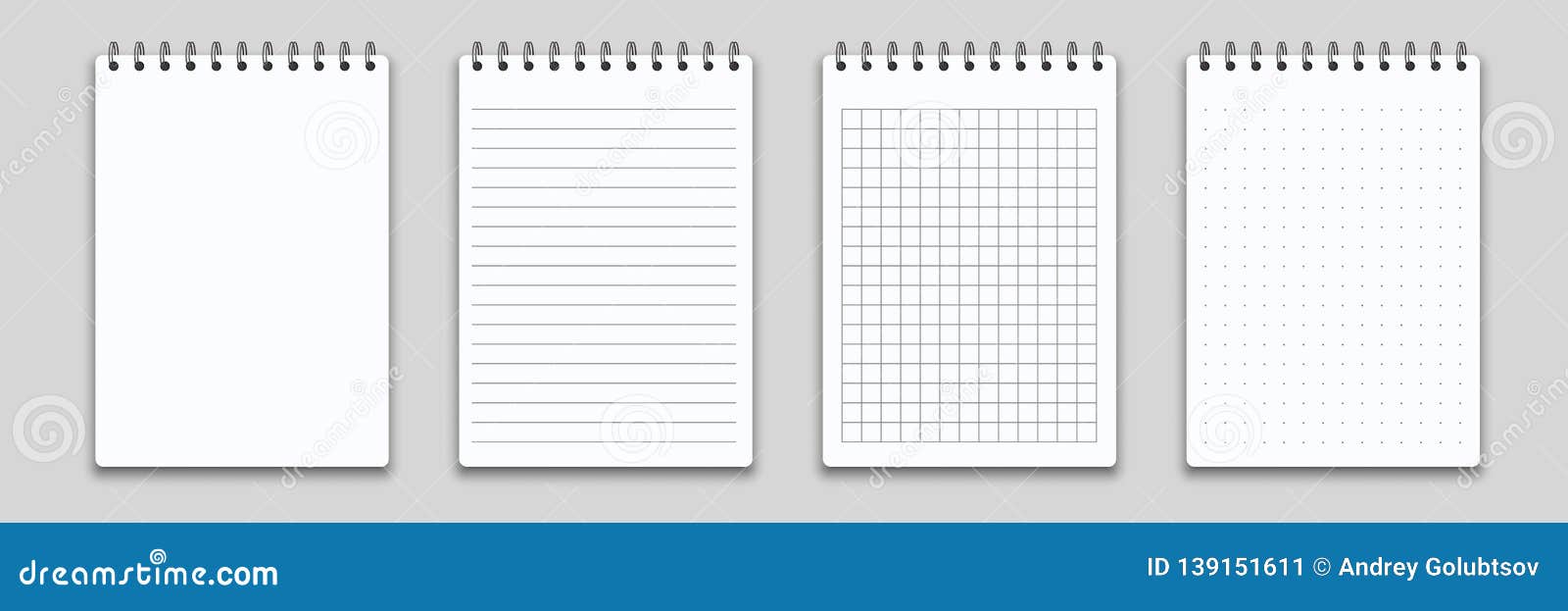 Notebook Memo Notepad Binder. Vector Note Pad or Diary with Lined and ...