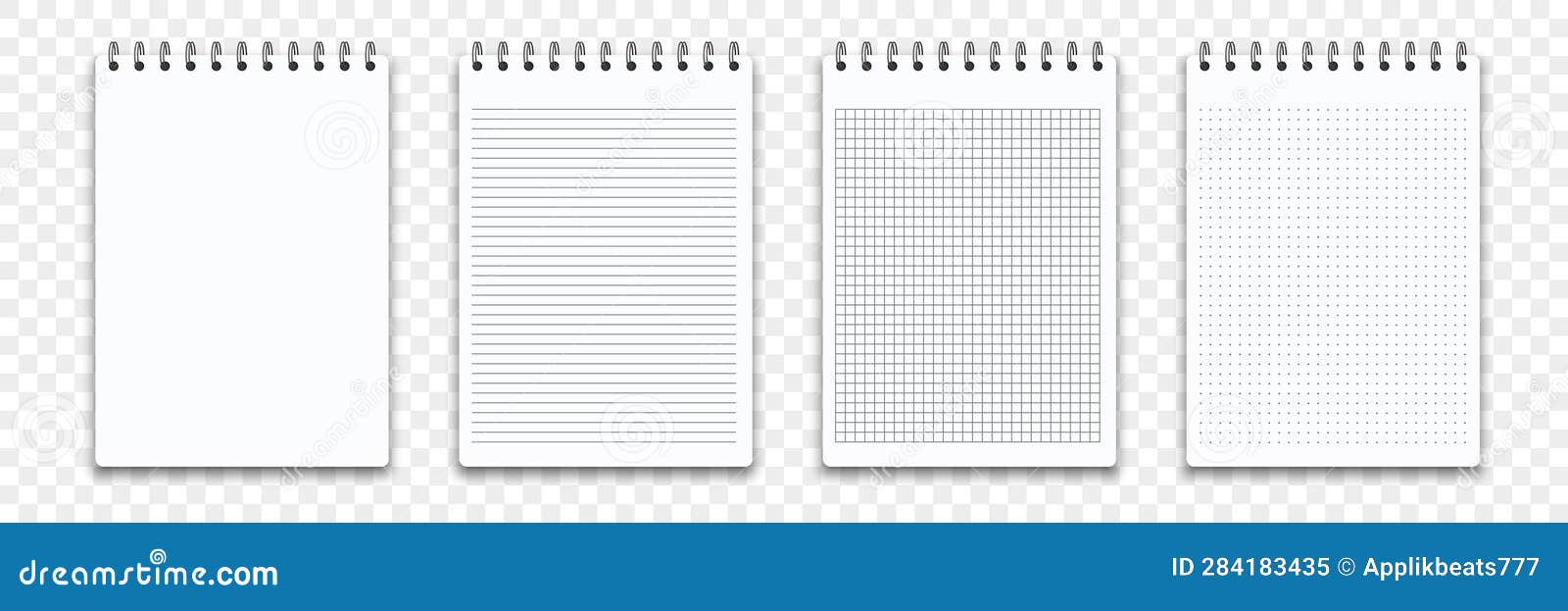 Notebook Memo Notepad Templates. Vector Note Pad or Diary Line and ...