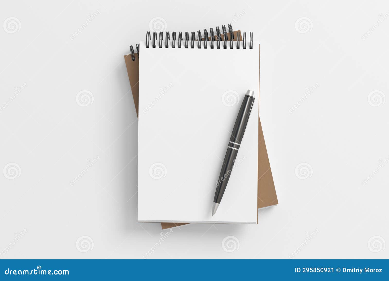 Notebook Mockup. Two Notebooks in a Stack and Pen Stock Illustration ...